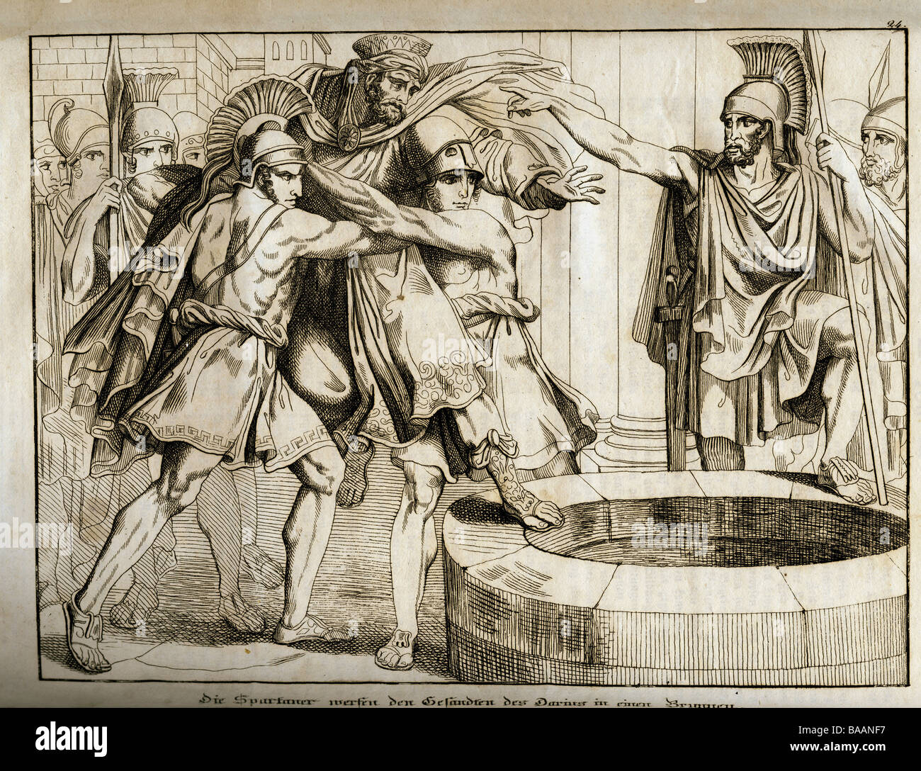 events, Greco-Persian Wars 499 - 448 BC, "The Spartans throwing the ...