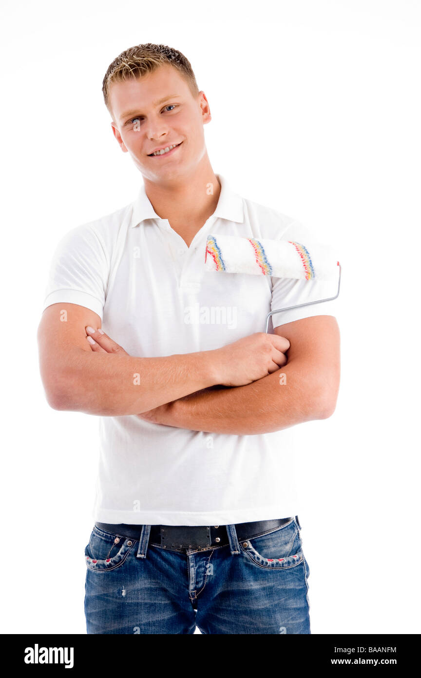 handsome model with folded arms Stock Photo - Alamy