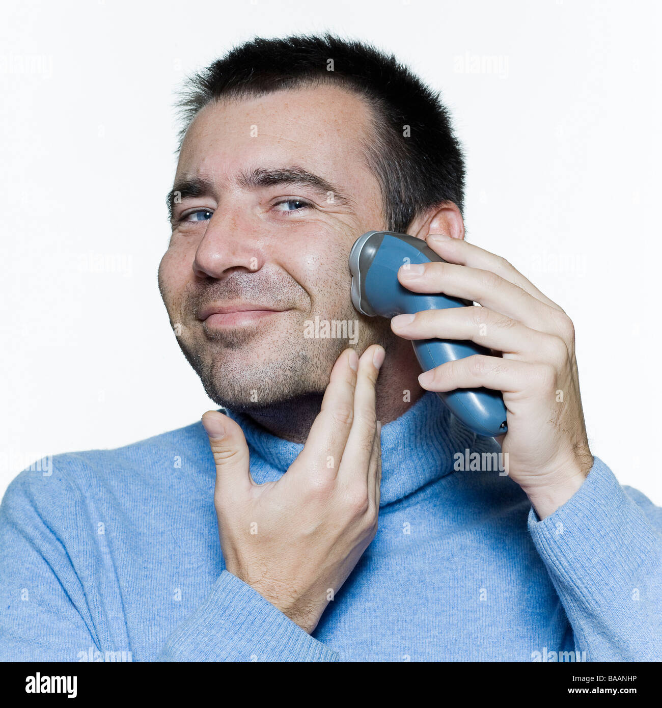 expressive portrait on isolated background of a handsome man Stock ...