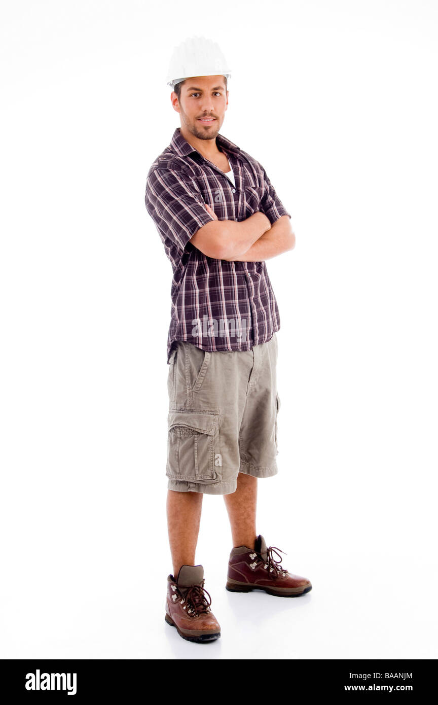 standing pose of casual man with folded arms Stock Photo - Alamy