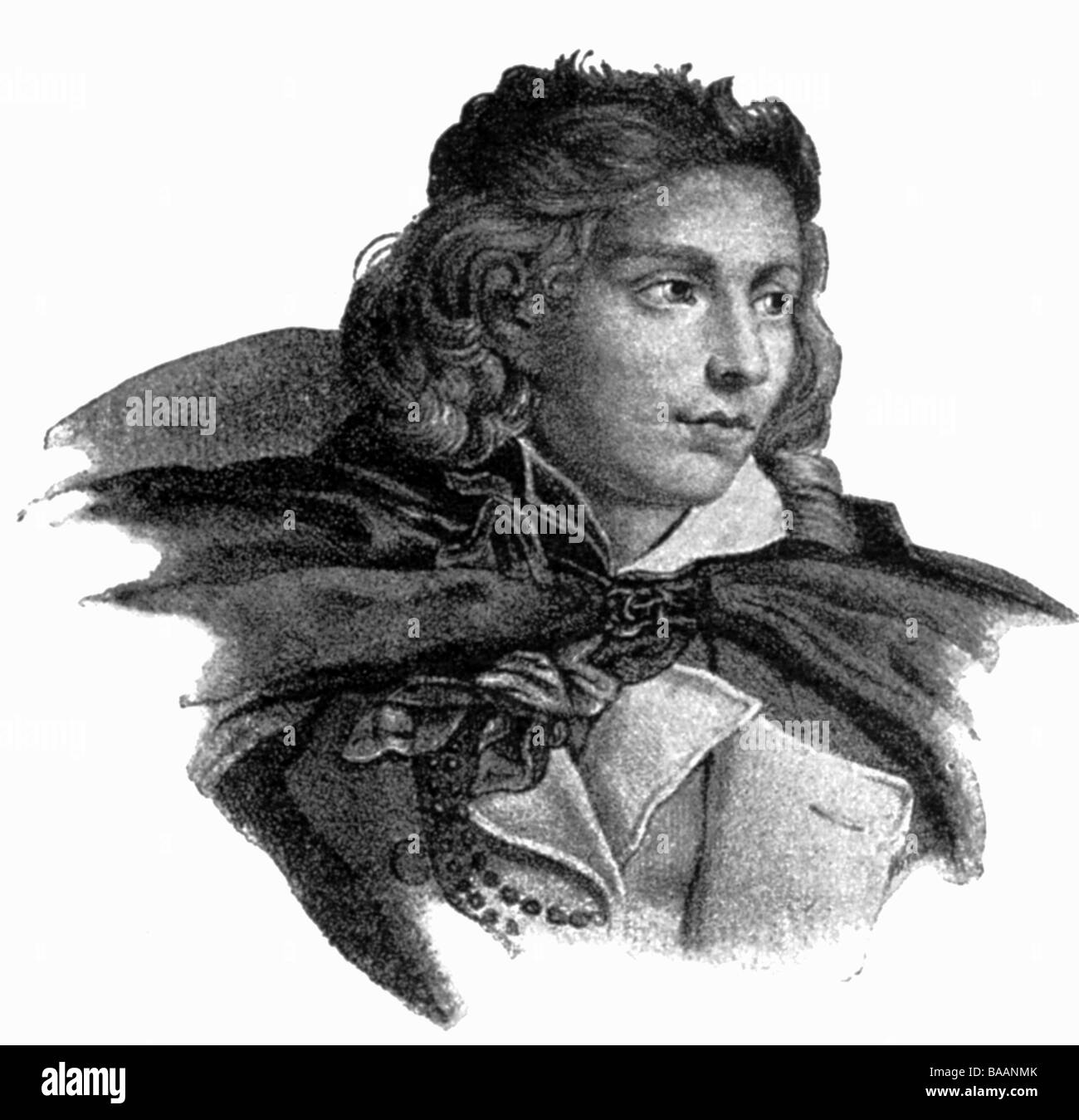 Cathelineau, Jacques, 5.1.1759 - 11.7.1793, French general, portrait ...