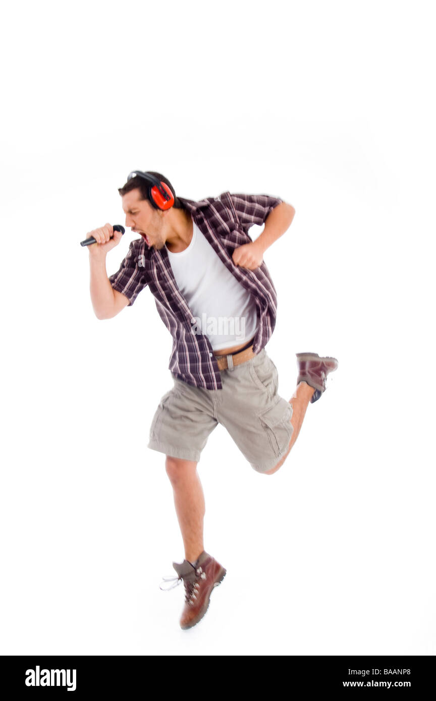 Person singing at concert Cut Out Stock Images & Pictures - Alamy
