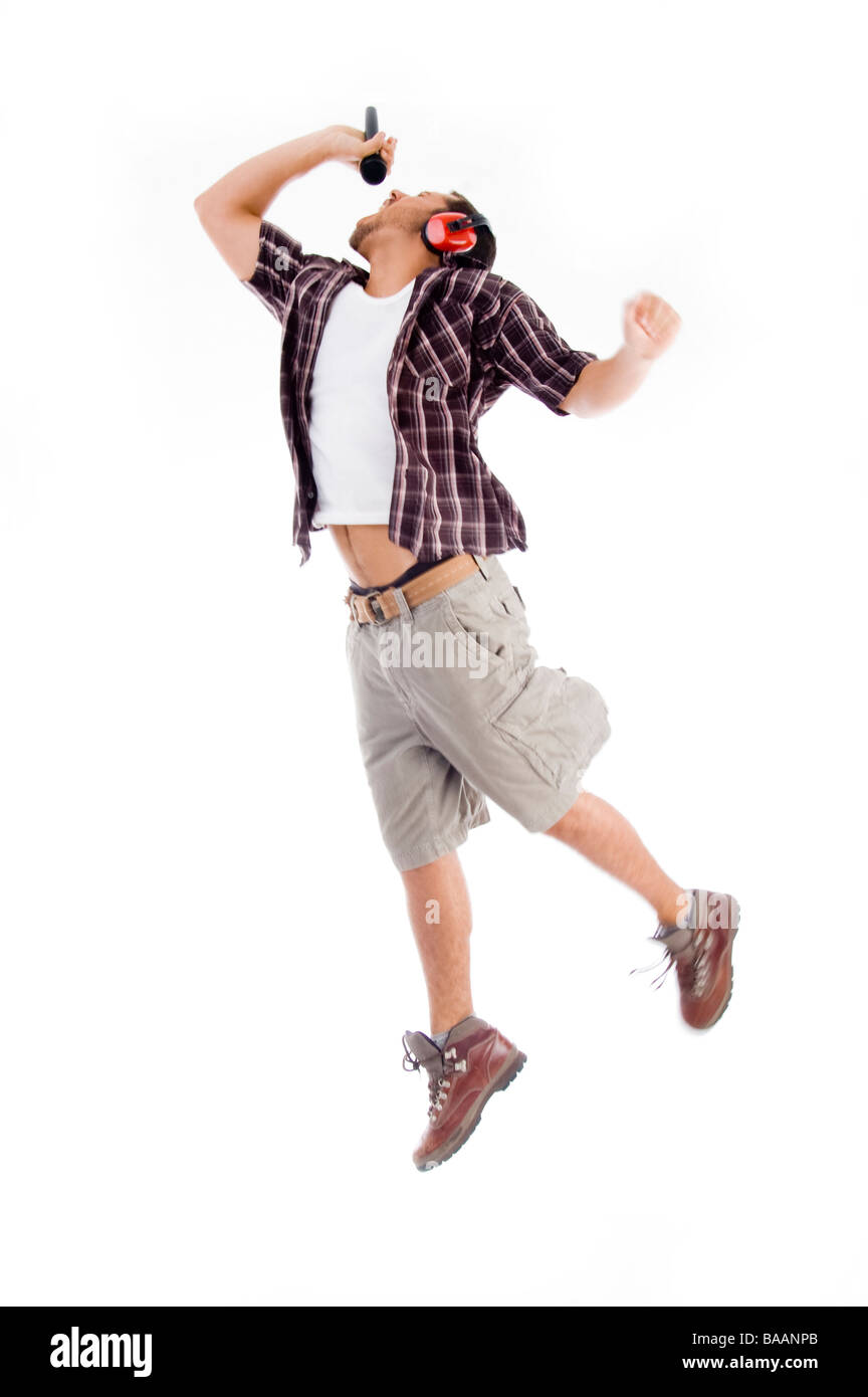male model jumping high in air Stock Photo - Alamy