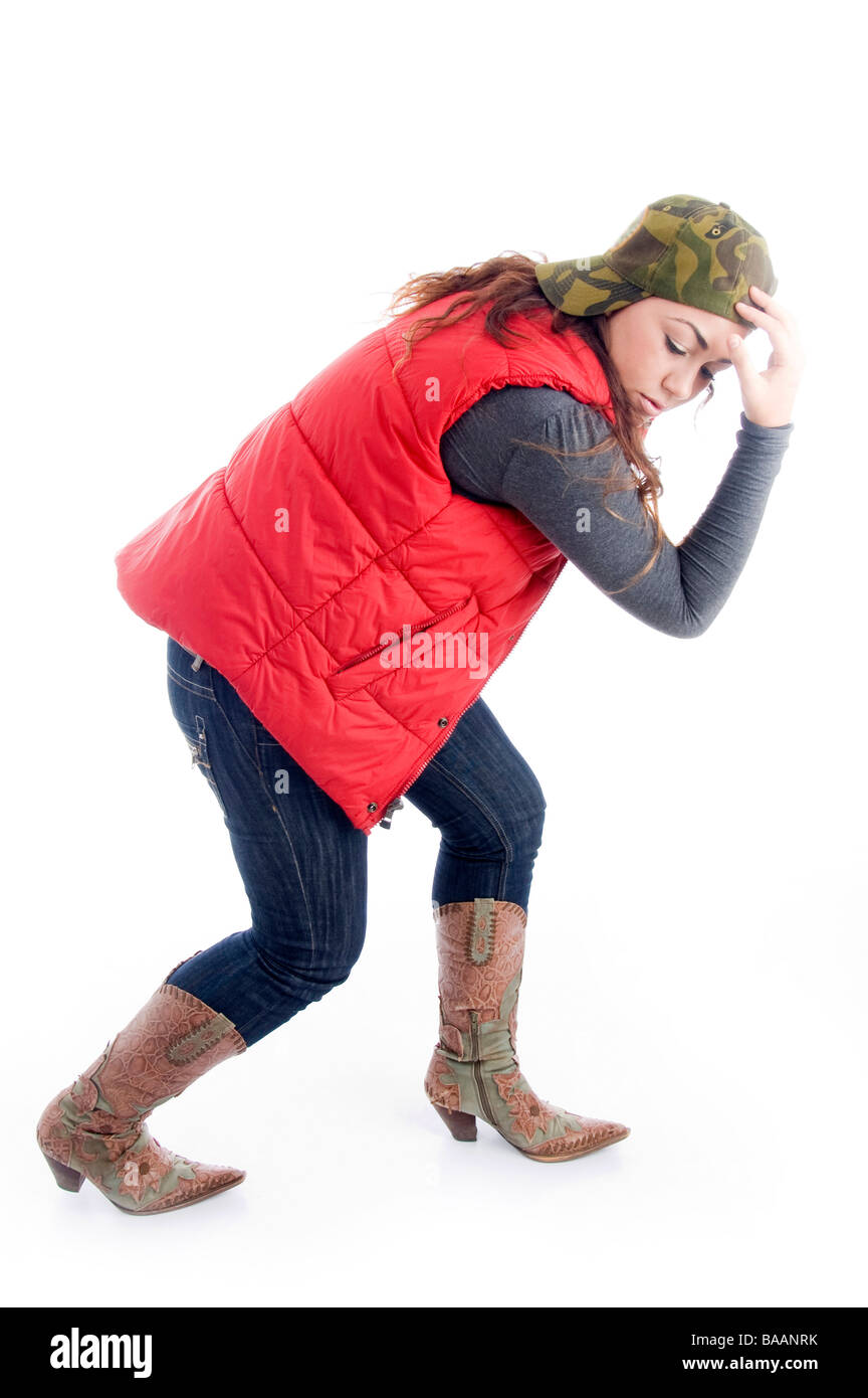 side pose of posing female Stock Photo - Alamy