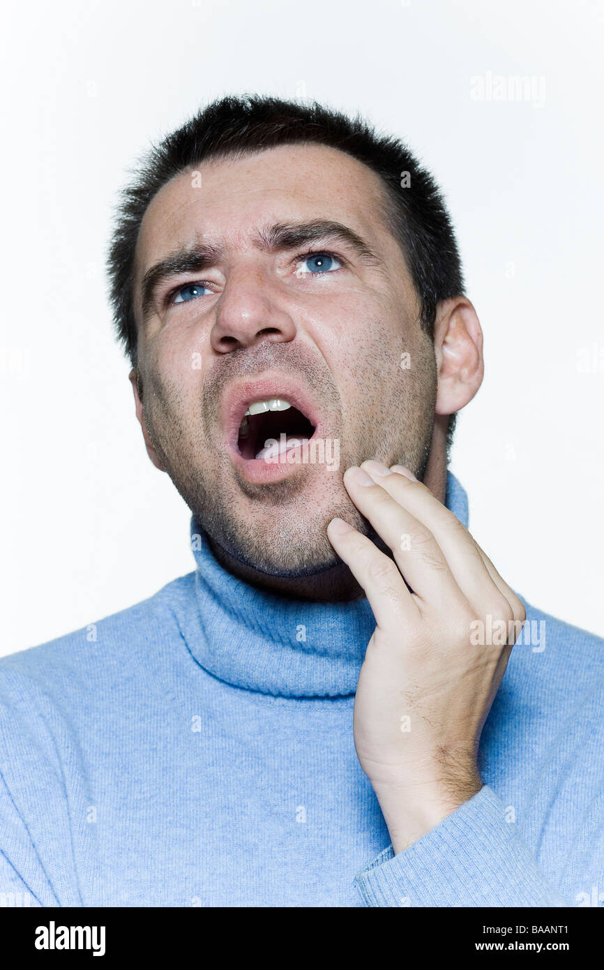 expressive portrait on isolated background of a handsome man Stock ...