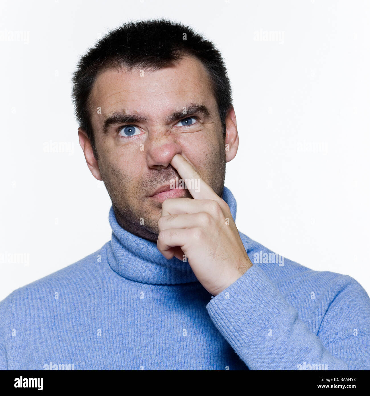 expressive portrait on isolated background of a handsome man Stock ...