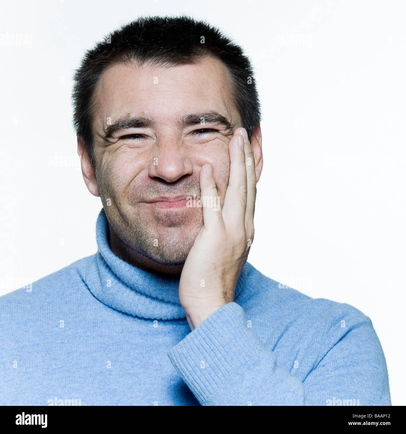expressive portrait on isolated background of a handsome man Stock ...