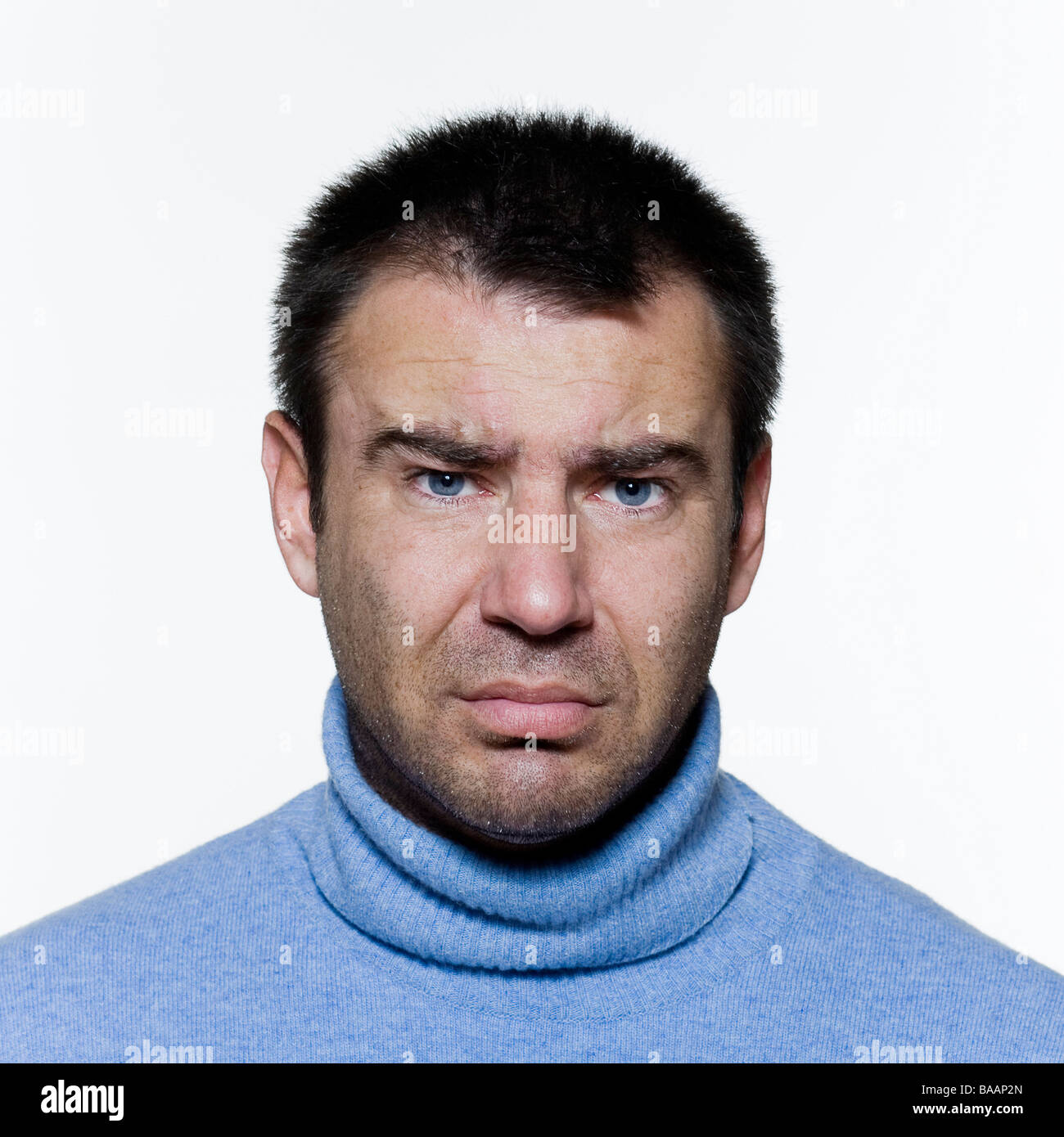 expressive portrait on isolated background of a handsome man Stock ...