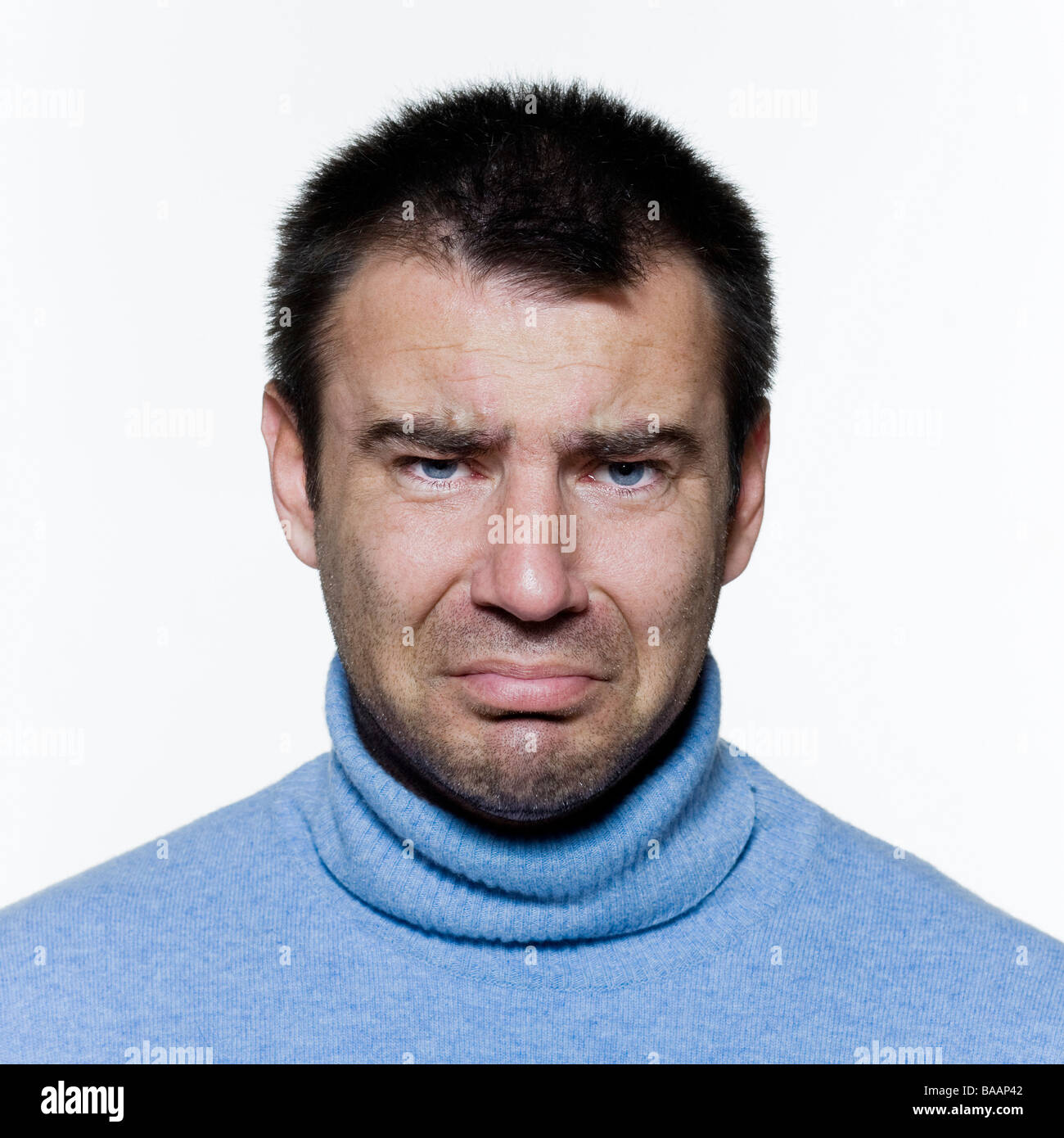 expressive portrait on isolated background of a handsome man Stock ...