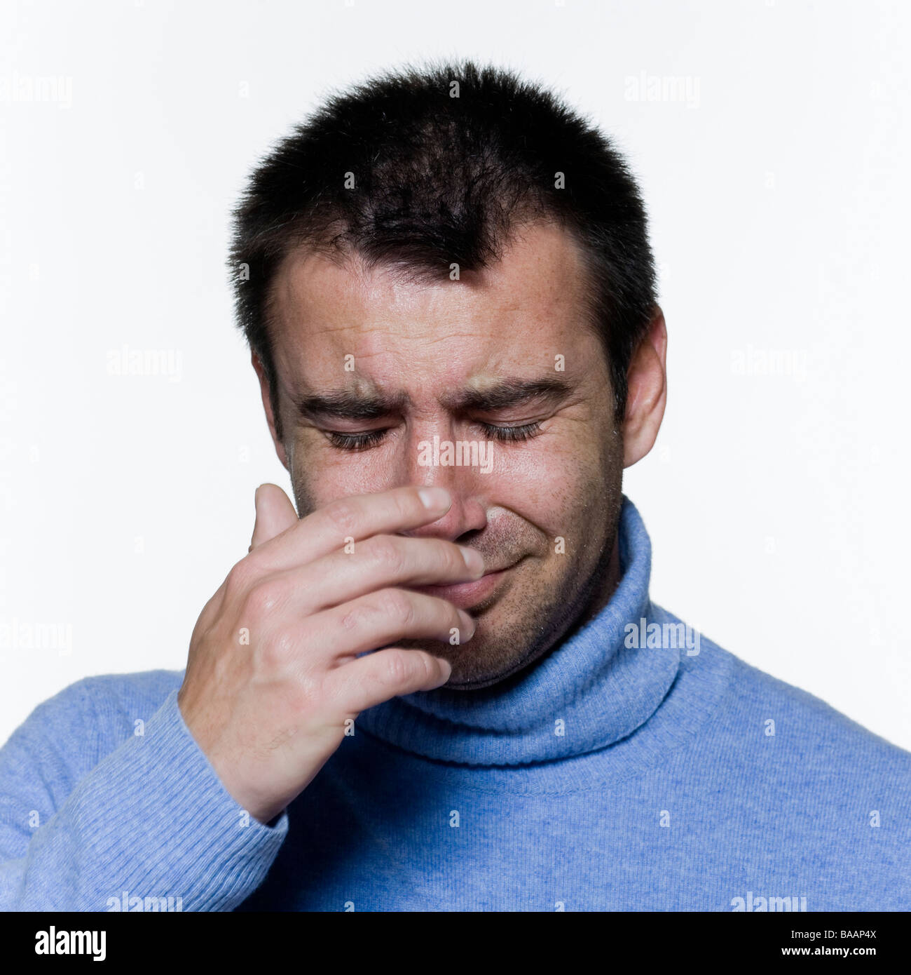 expressive portrait on isolated background of a handsome man Stock ...