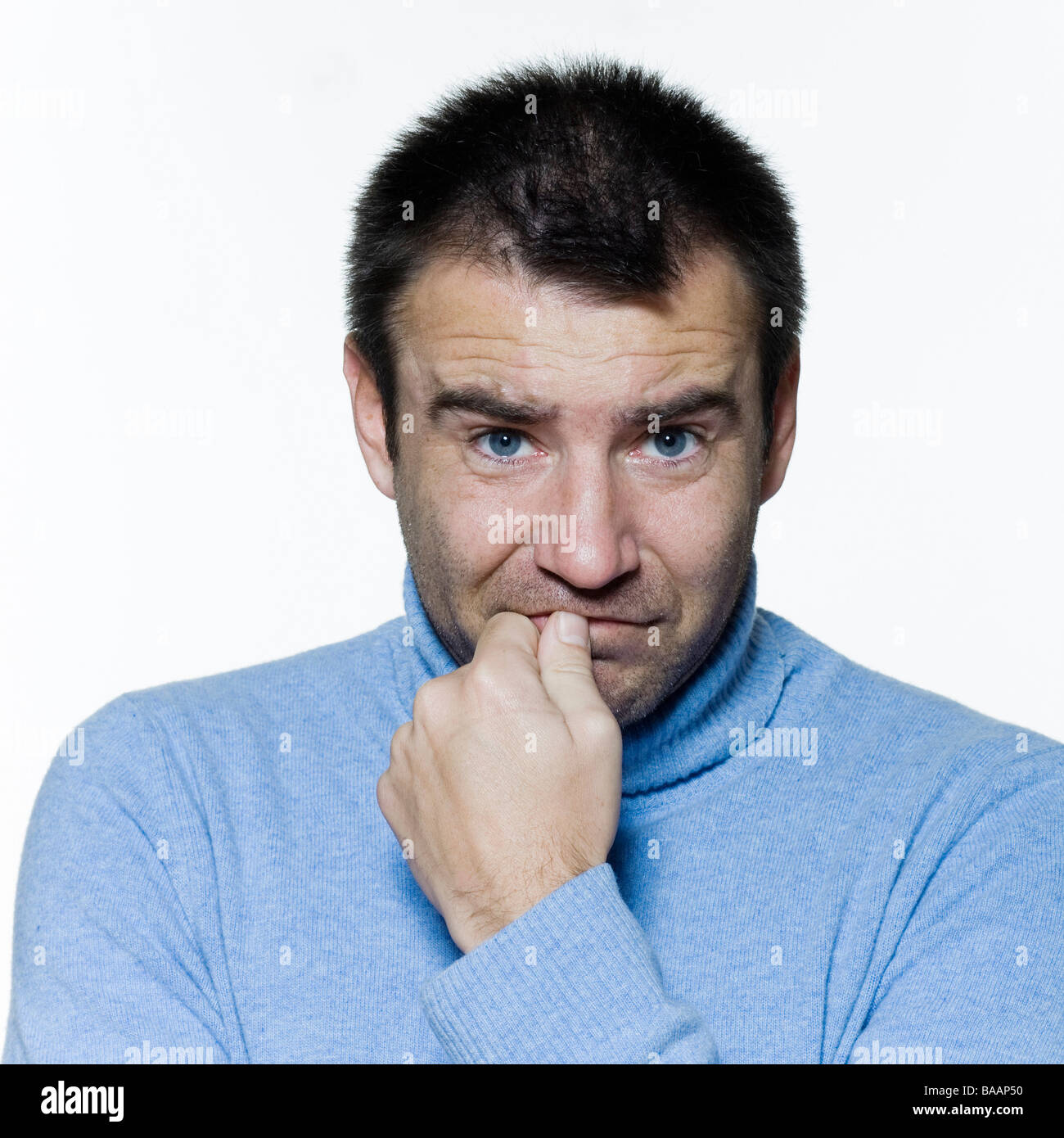 expressive portrait on isolated background of a handsome man Stock ...