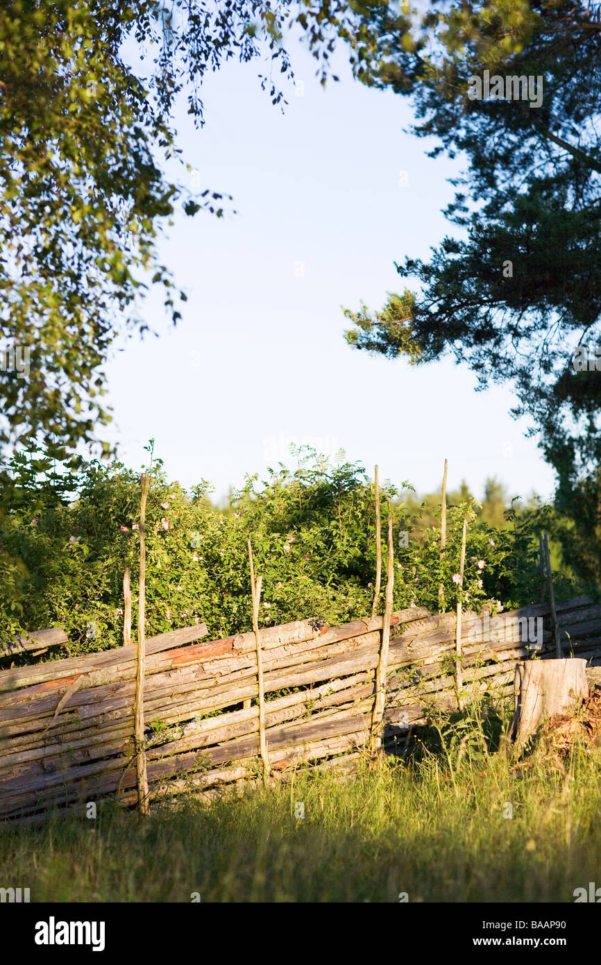 A wooden fence, Sweden Stock Photo - Alamy