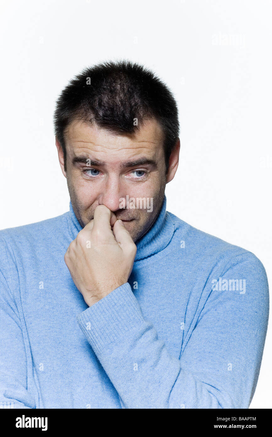 expressive portrait on isolated background of a handsome man Stock ...