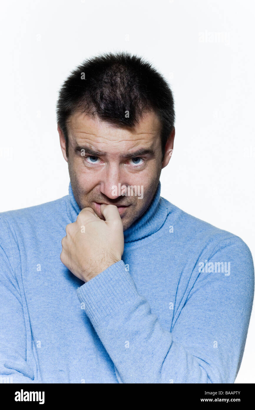 expressive portrait on isolated background of a handsome man Stock ...