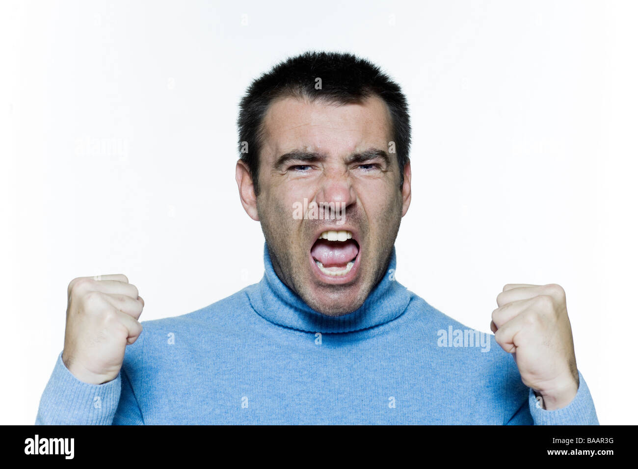 expressive portrait on isolated background of a handsome man Stock ...