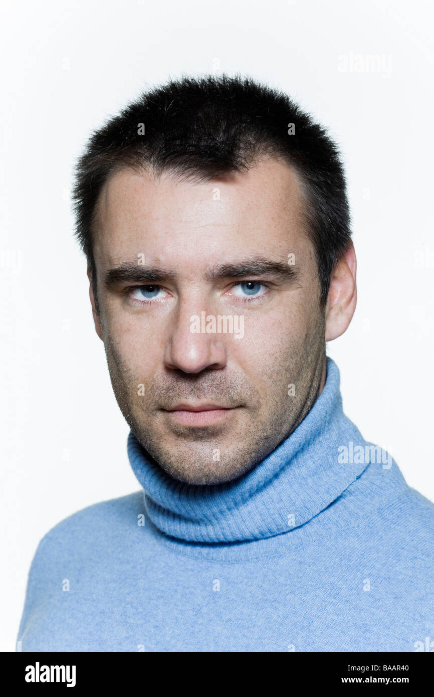 expressive portrait on isolated background of a handsome man Stock ...