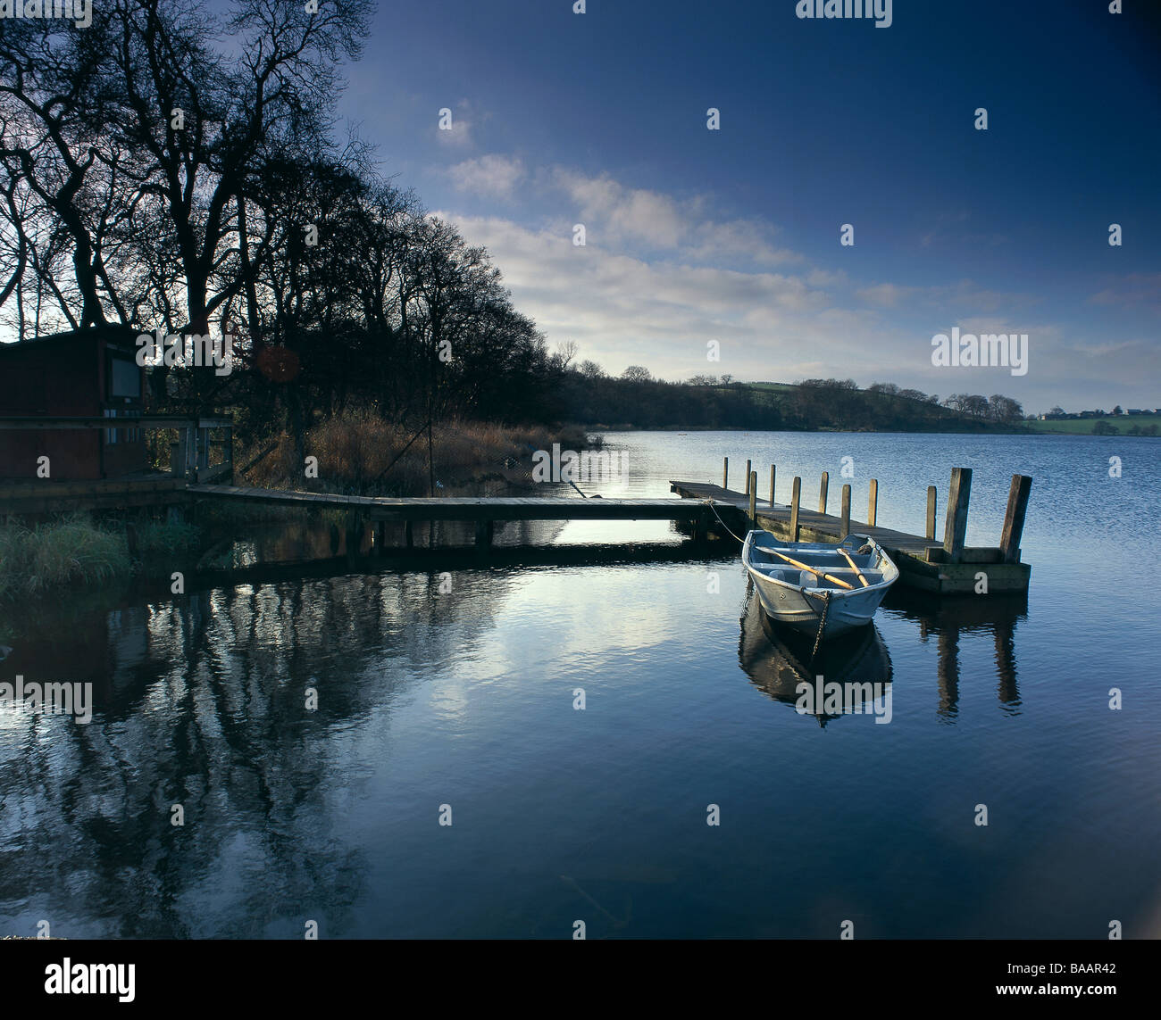 Boat on jetty Stock Photo - Alamy