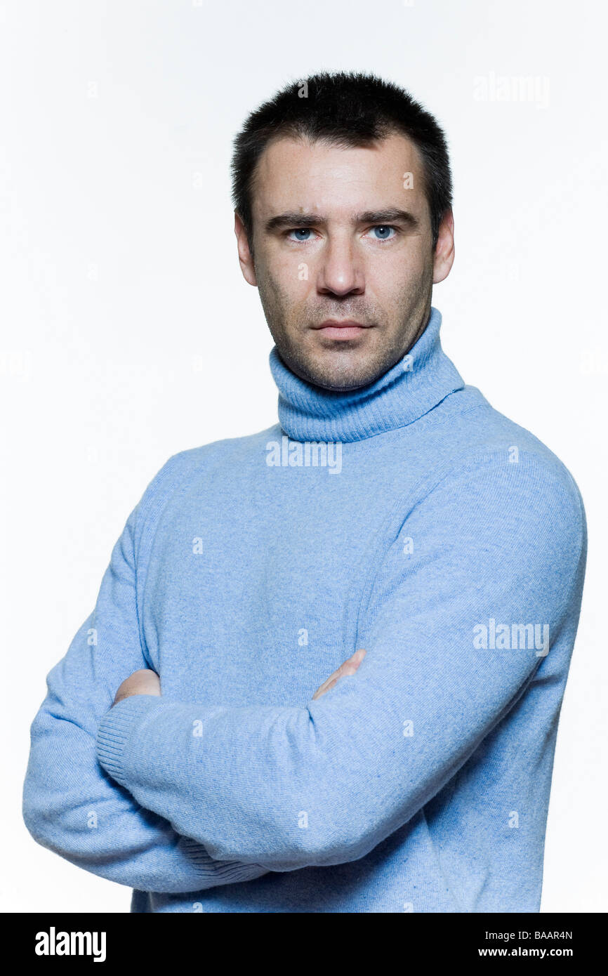 expressive portrait on isolated background of a handsome man Stock ...