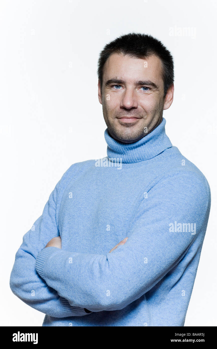 expressive portrait on isolated background of a handsome man Stock ...