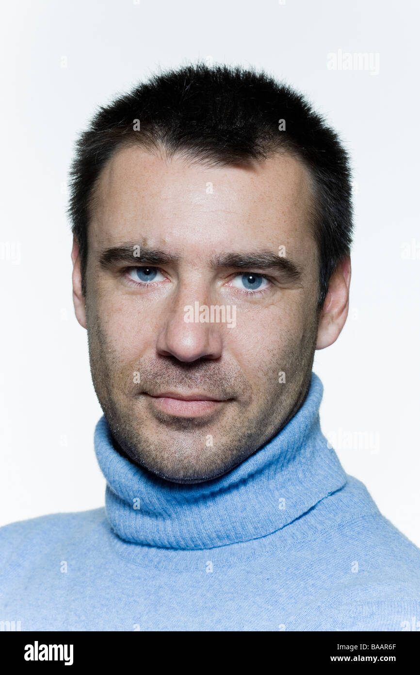 expressive portrait on isolated background of a handsome man Stock ...