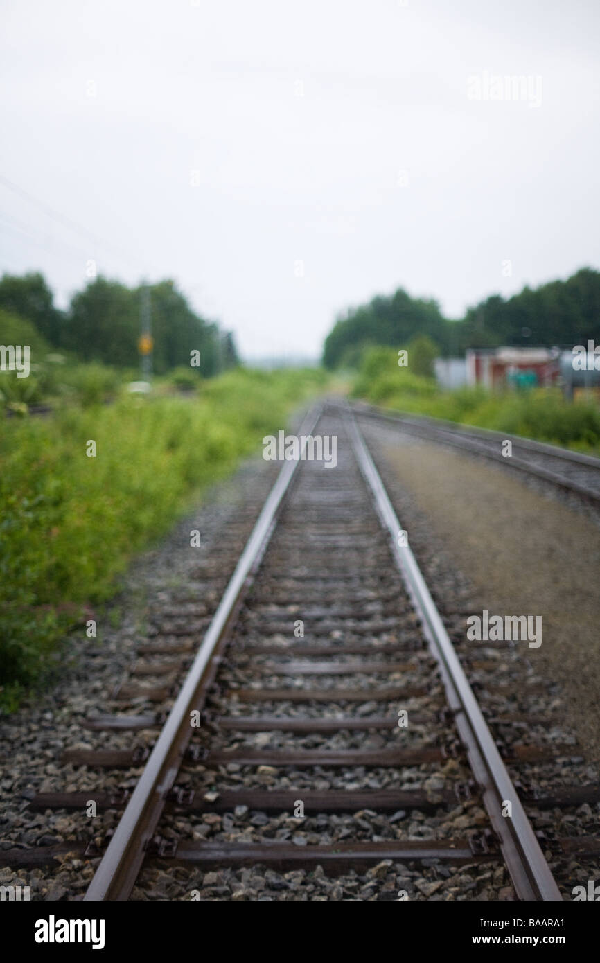Railway tracks, Sweden Stock Photo - Alamy