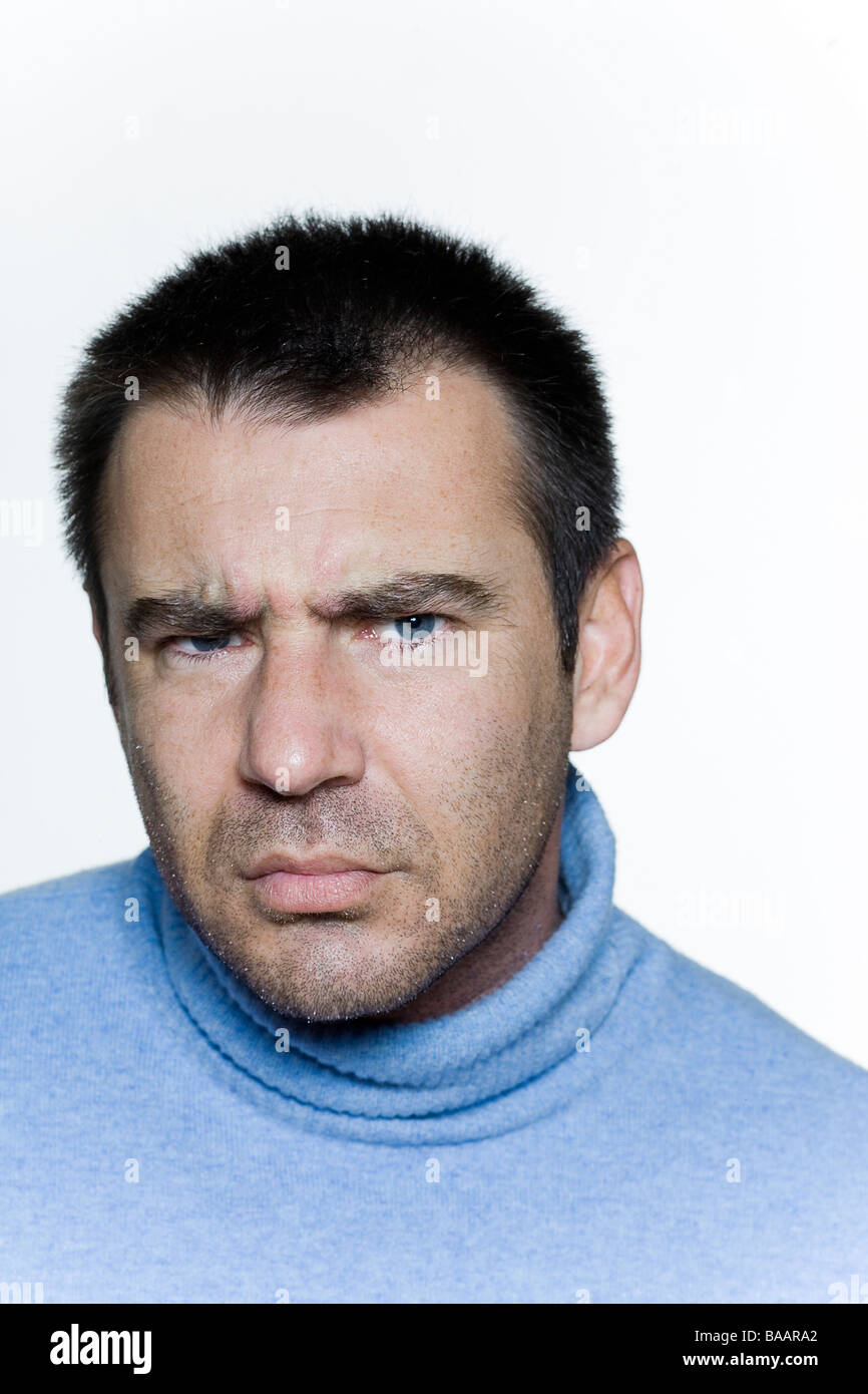 expressive portrait on isolated background of a handsome man Stock ...