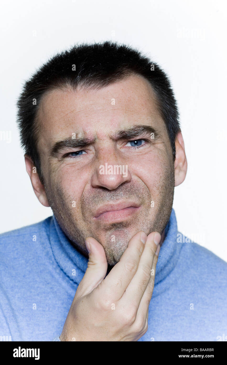 expressive portrait on isolated background of a handsome man Stock ...