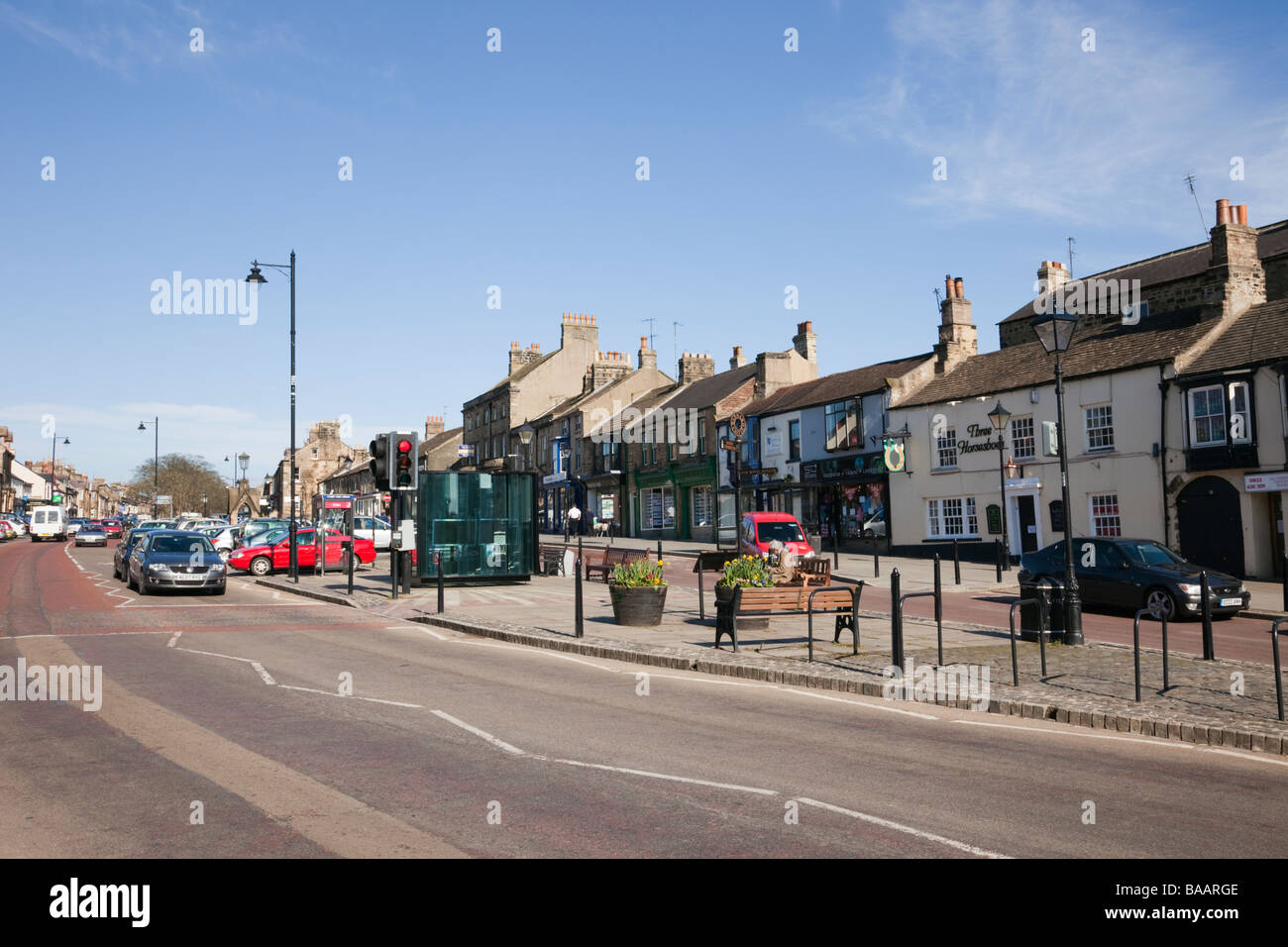 Galgate wide main street in market town centre. Barnard Castle Teesdale ...