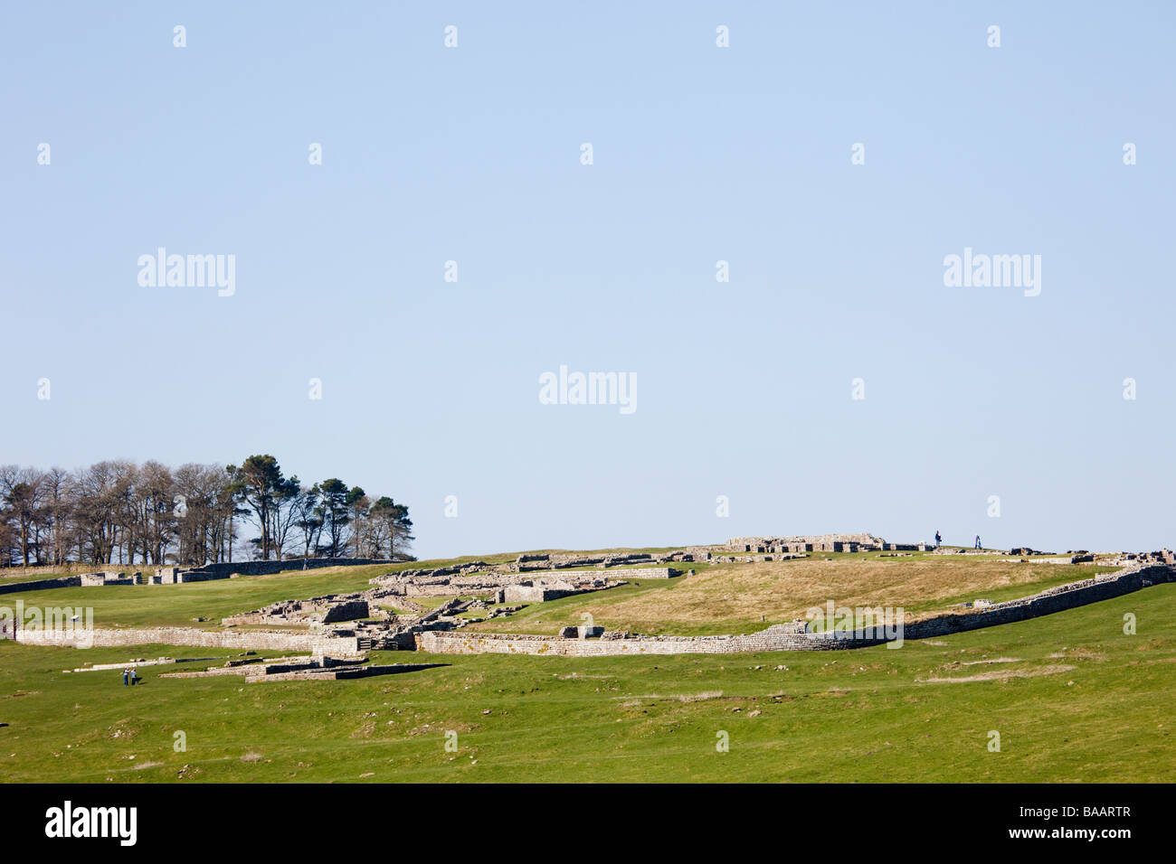 Roman Fort ruins on Hadrian's wall. Housesteads Northumberland National ...