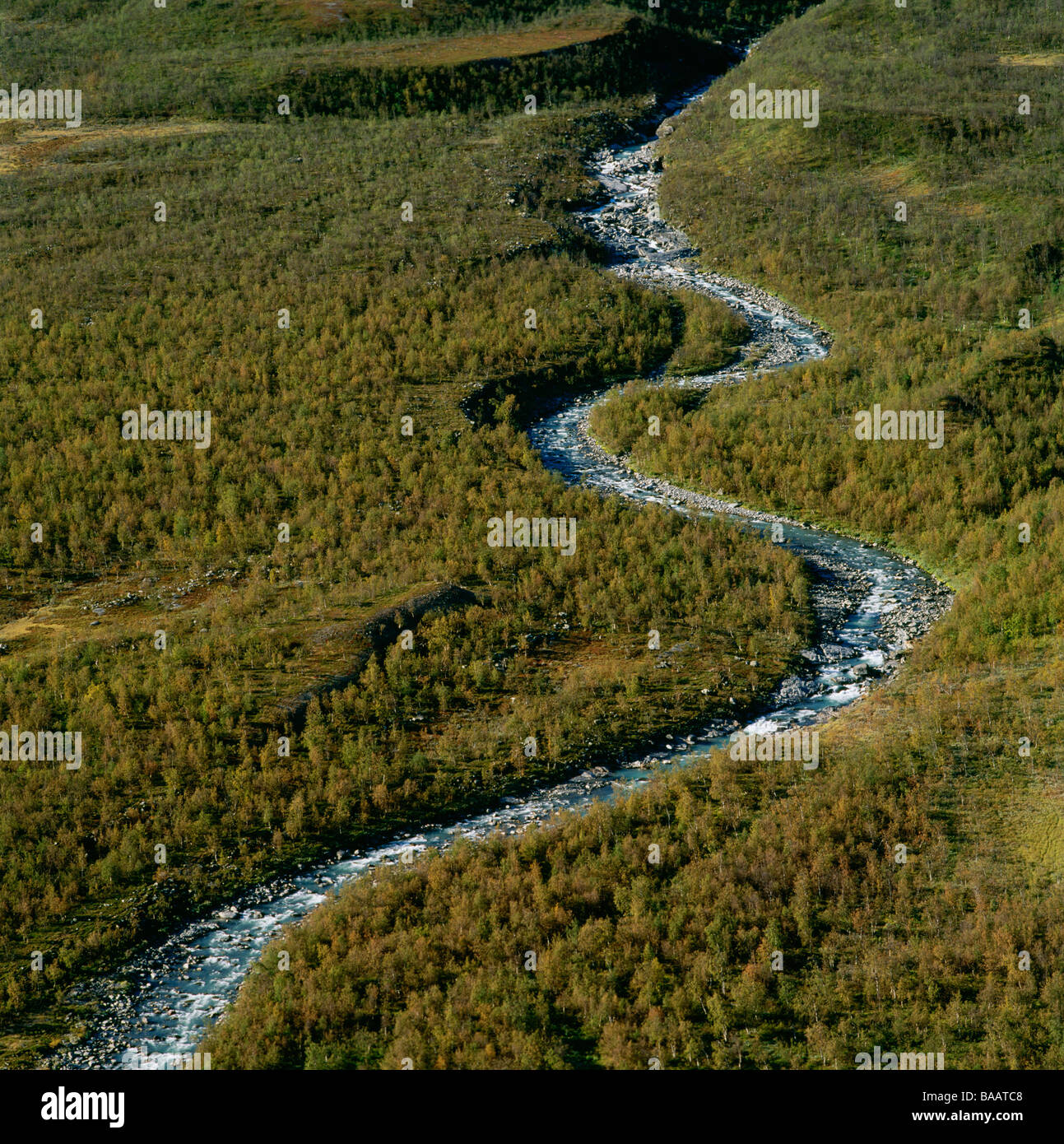 Stream in field elevated view Stock Photo - Alamy