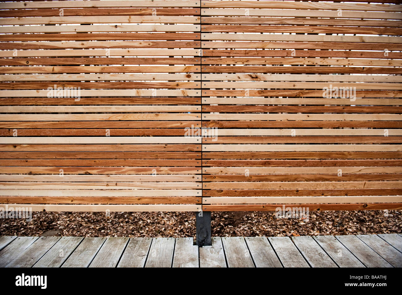 custom made modern wooden screen Stock Photo - Alamy