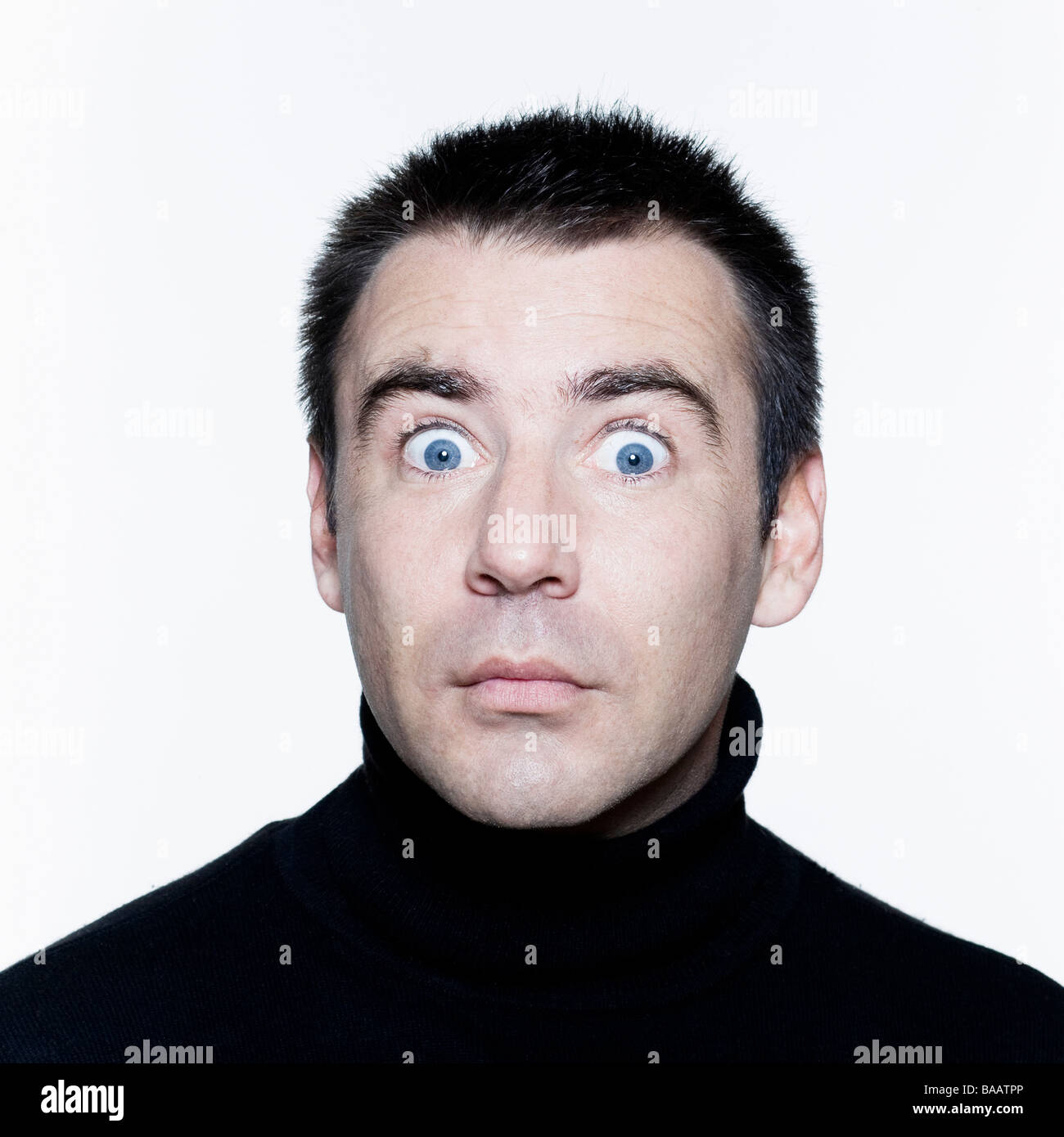 man expressive portrait on isolated white backgroun Stock Photo - Alamy