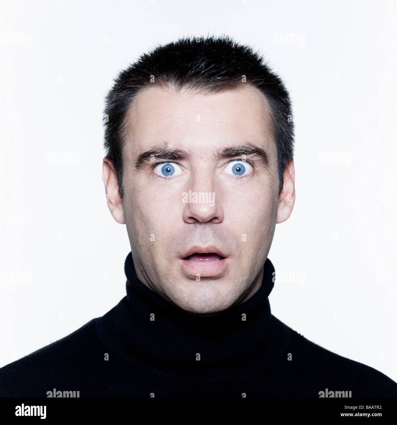 man expressive portrait on isolated white backgroun Stock Photo - Alamy