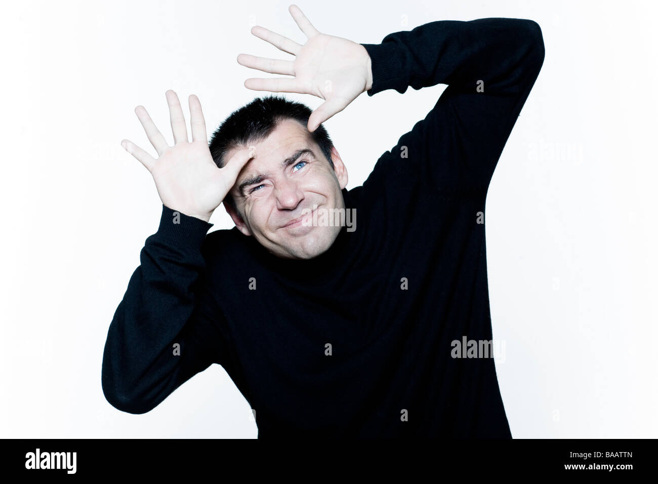 man expressive portrait on isolated white backgroun Stock Photo - Alamy