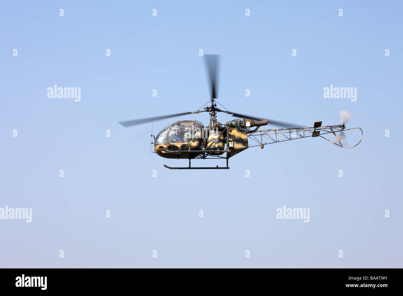 Aerospatiale SA-131B Alouette 11 HA-LFX in flight landing at Sandtoft ...