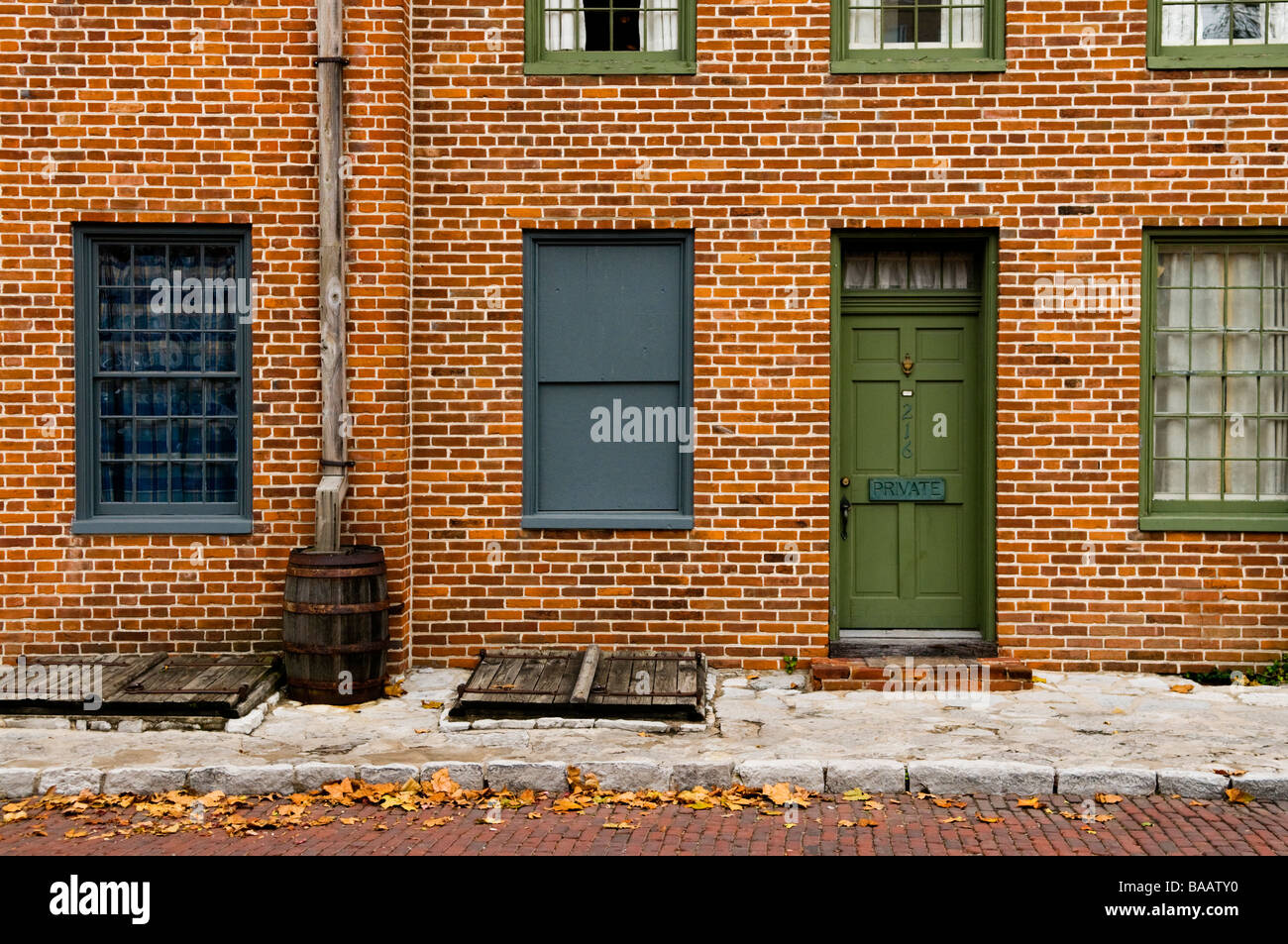 Old main street brick building Stock Photo - Alamy