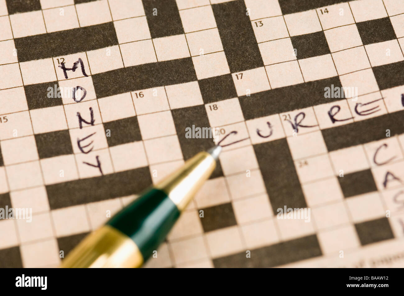 Crossword puzzle pen writing hi-res stock photography and images - Alamy