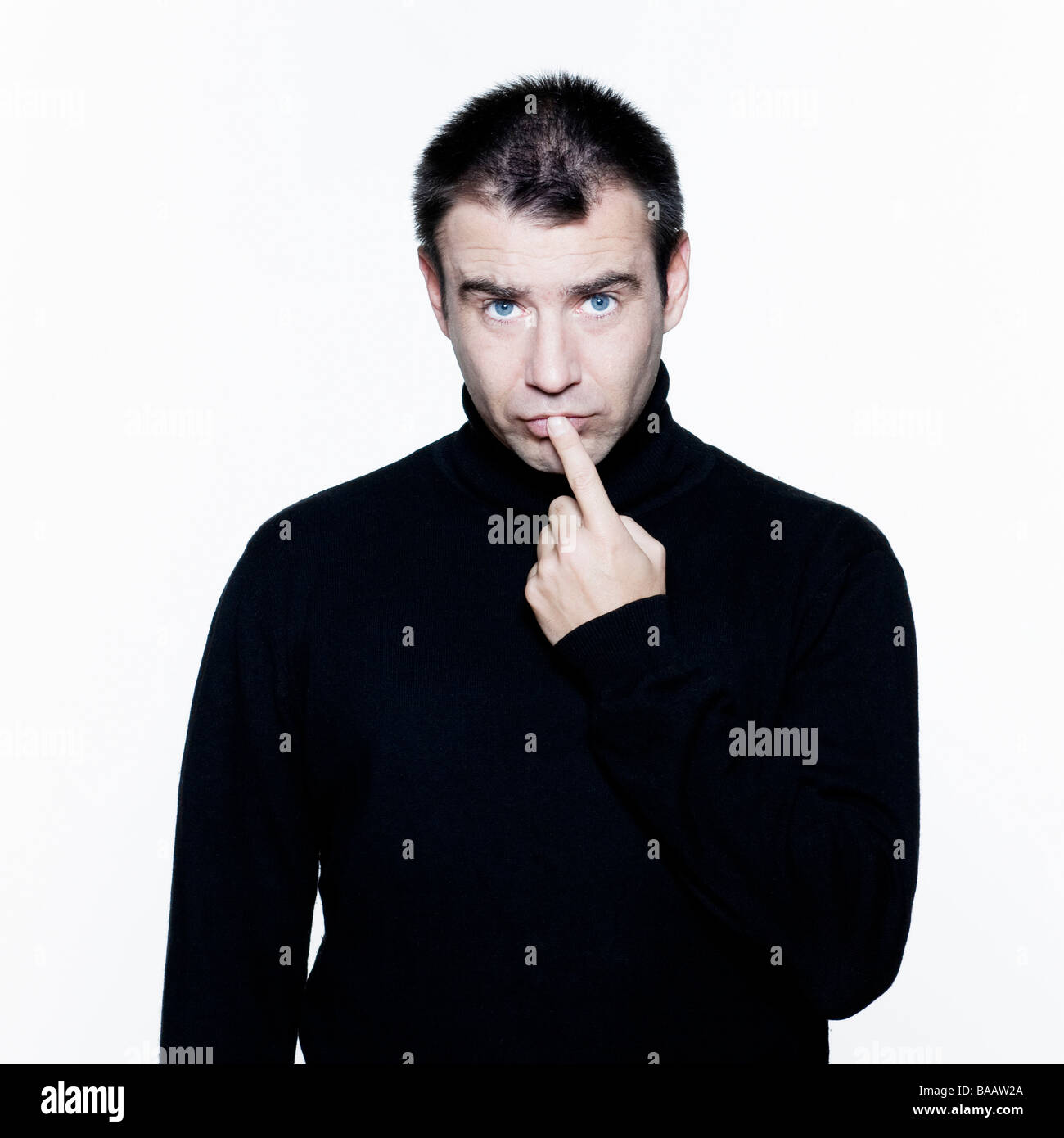 man expressive portrait on isolated white backgroun Stock Photo - Alamy