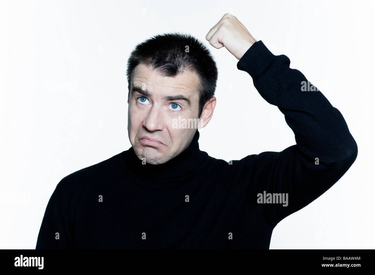 man expressive portrait on isolated white backgroun Stock Photo - Alamy