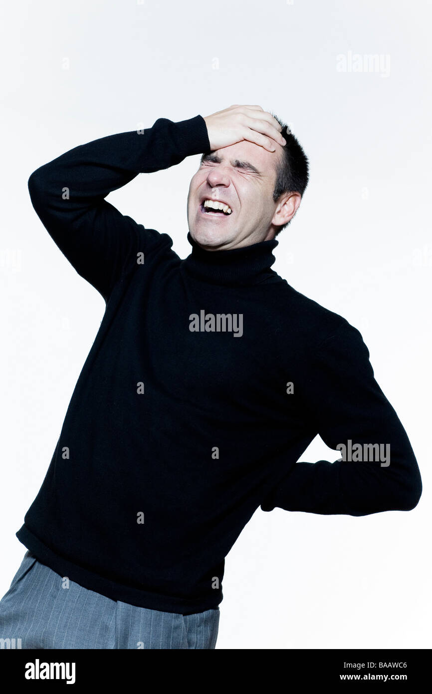 man expressive portrait on isolated white background Stock Photo - Alamy