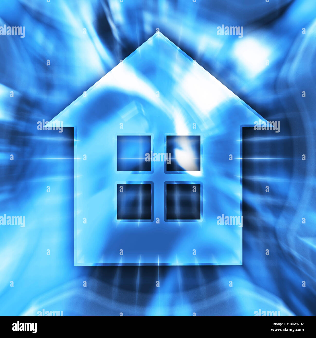 Blue home symbol Stock Photo - Alamy