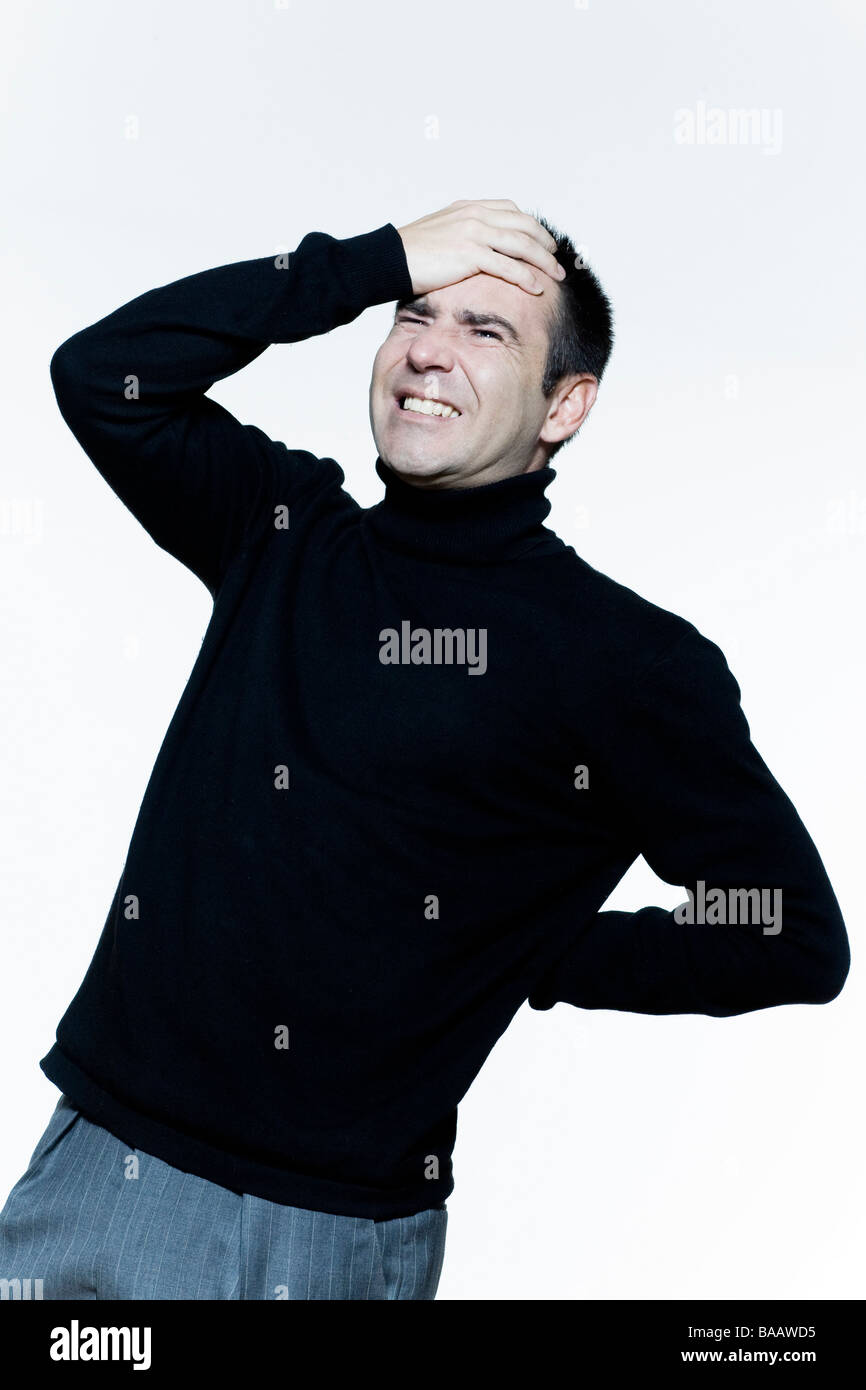 man expressive portrait on isolated white background Stock Photo - Alamy