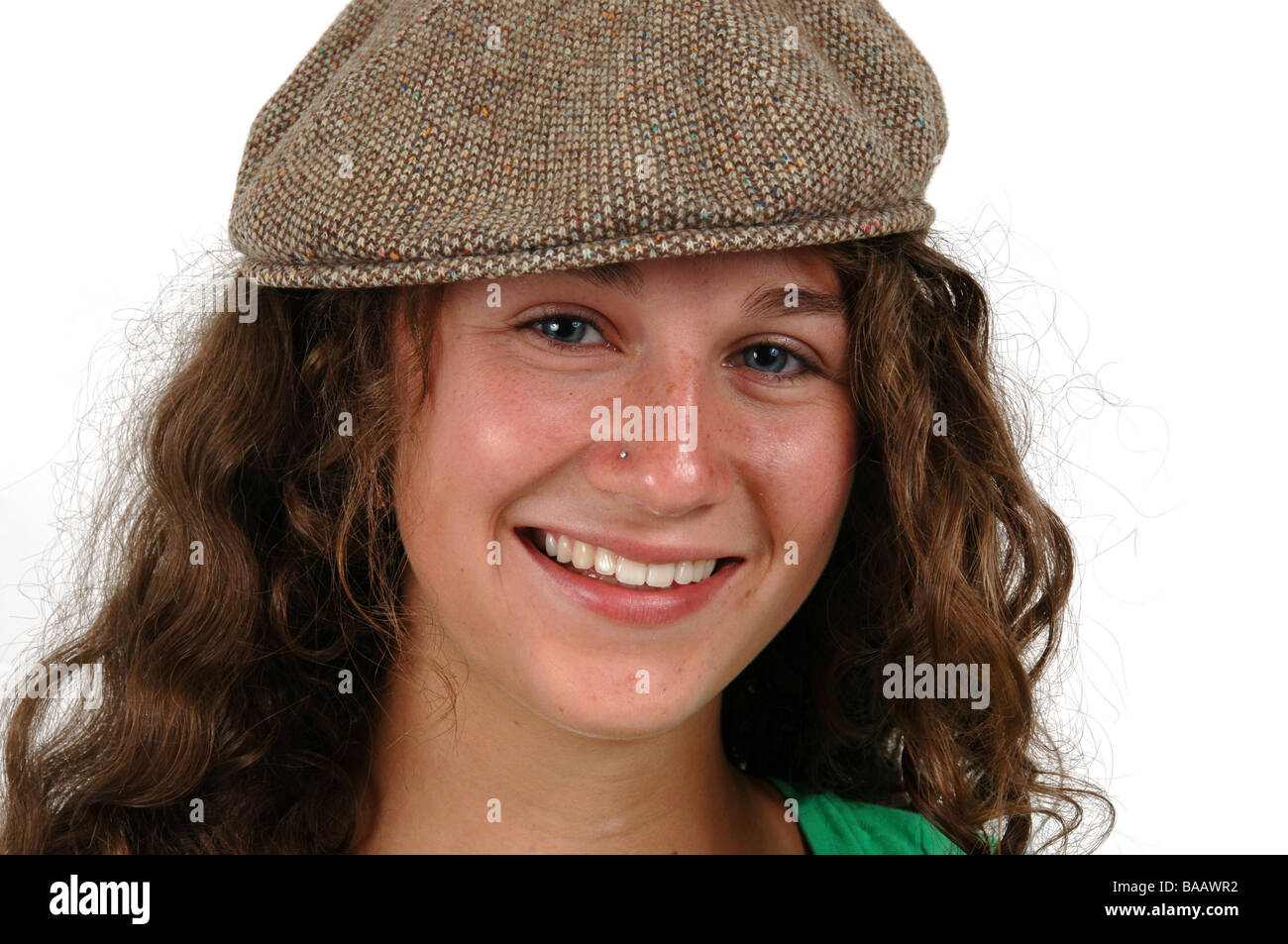 Isolated portrait of a teen girl wearing an ivy cap Stock Photo - Alamy