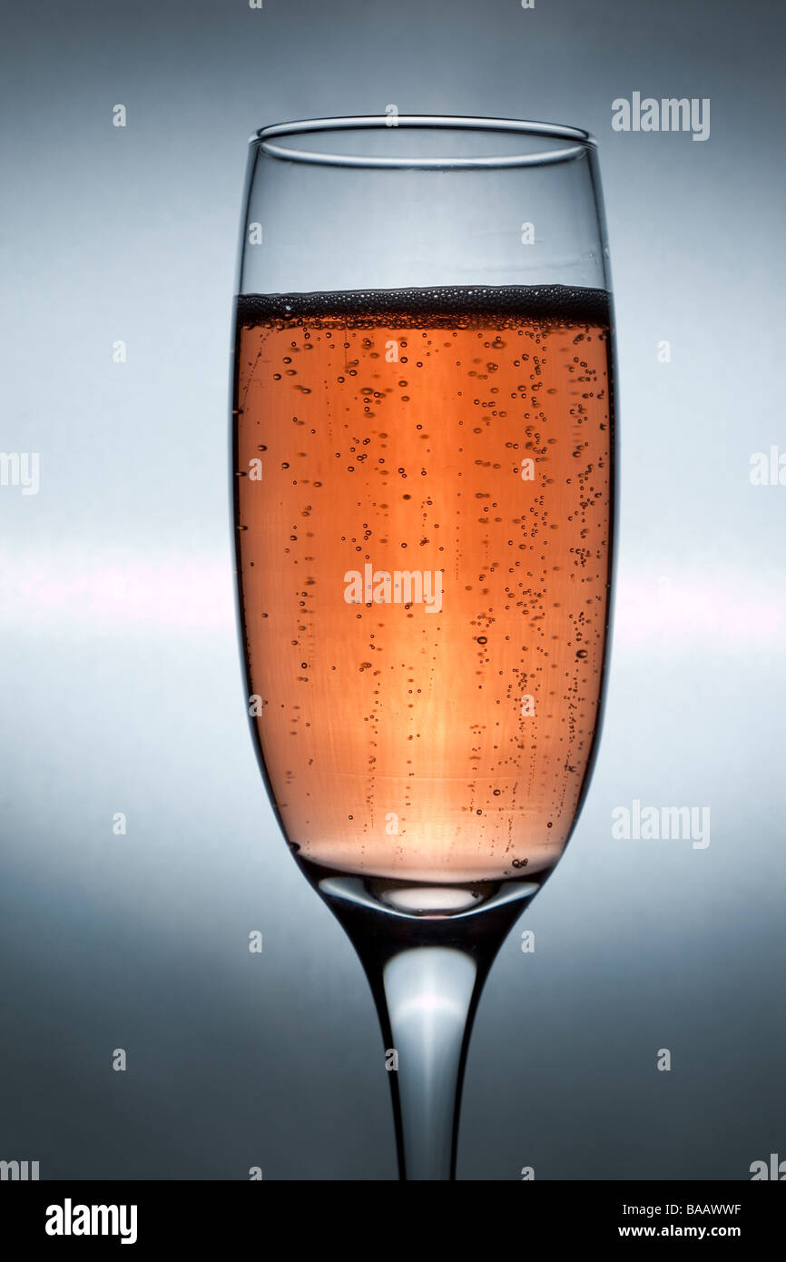 glass of pink champagne Stock Photo - Alamy