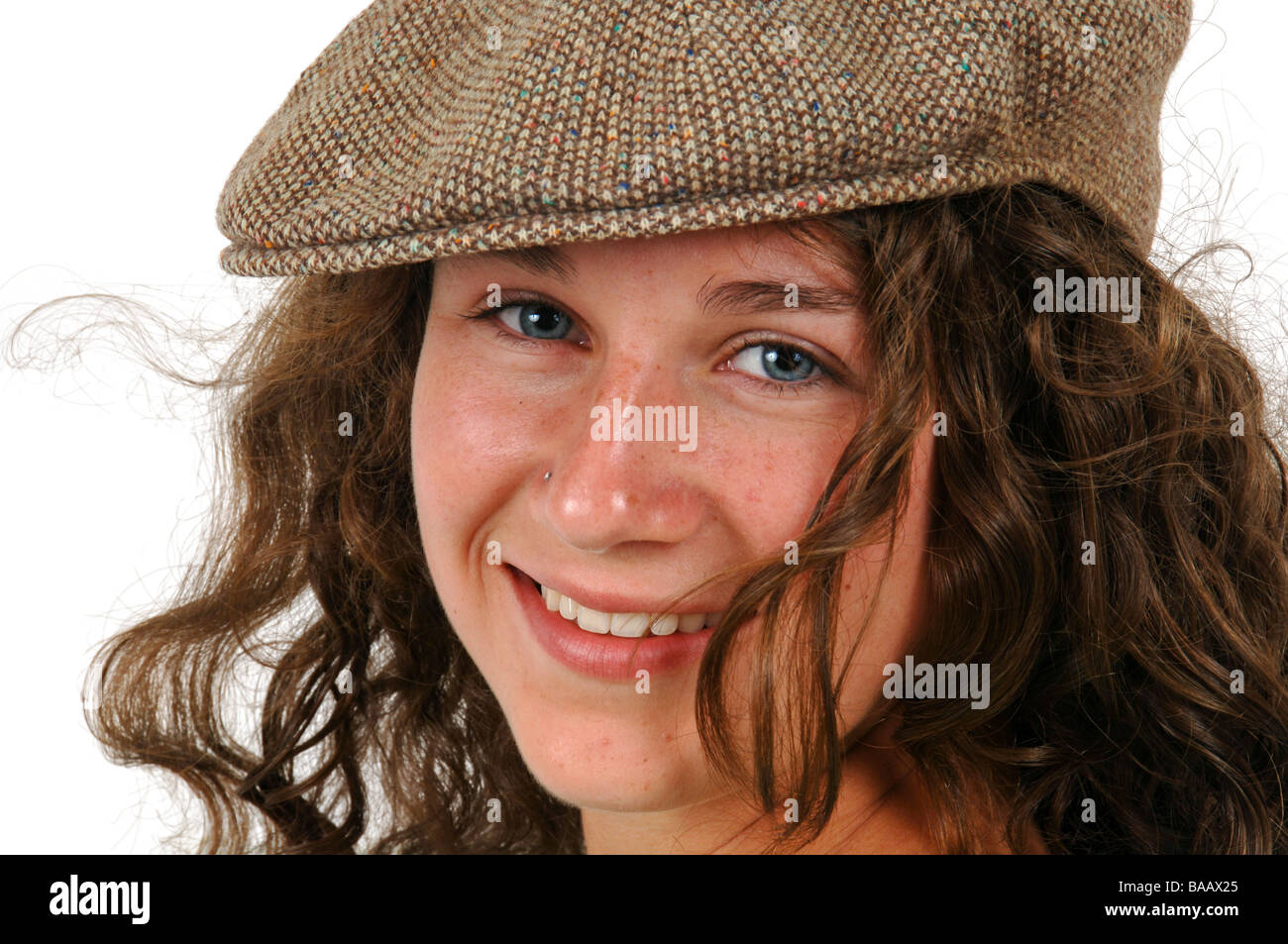 Isolated portrait of a teen girl wearing an ivy cap Stock Photo - Alamy