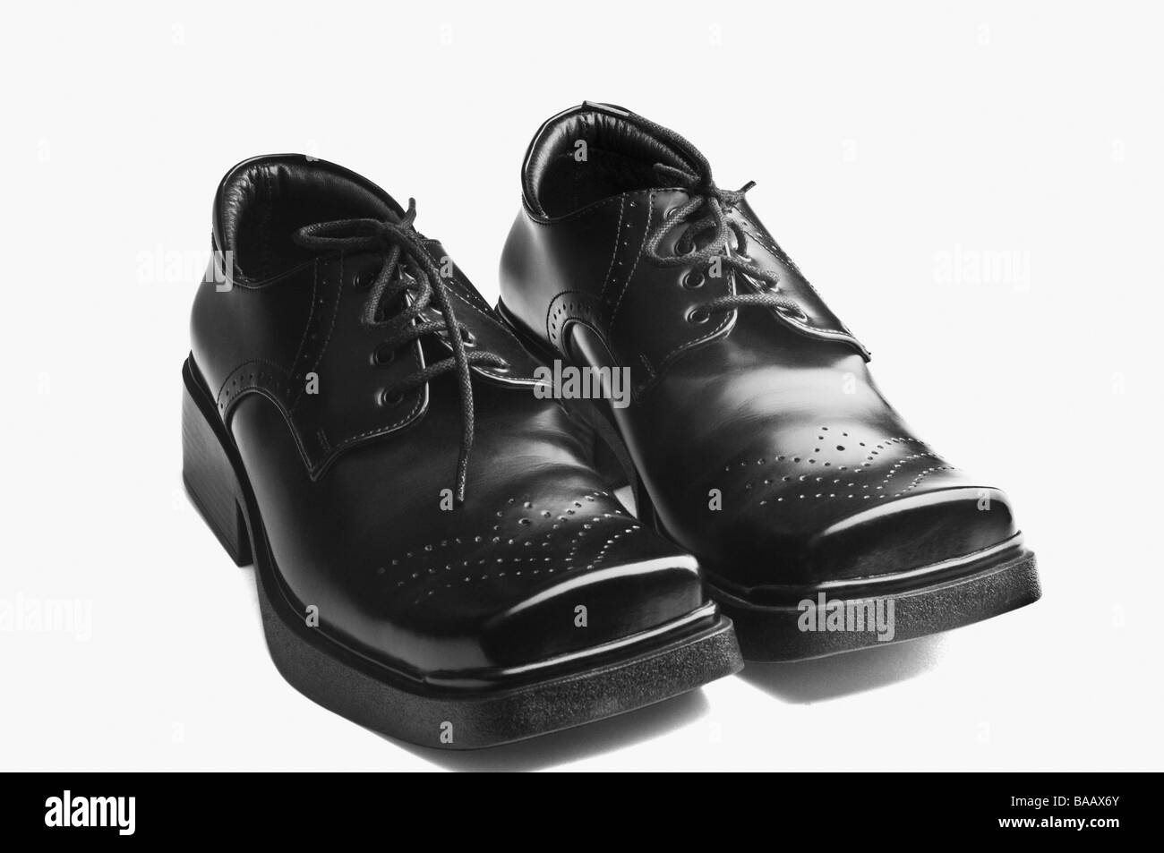 Close-up of a pair of black shoes Stock Photo - Alamy