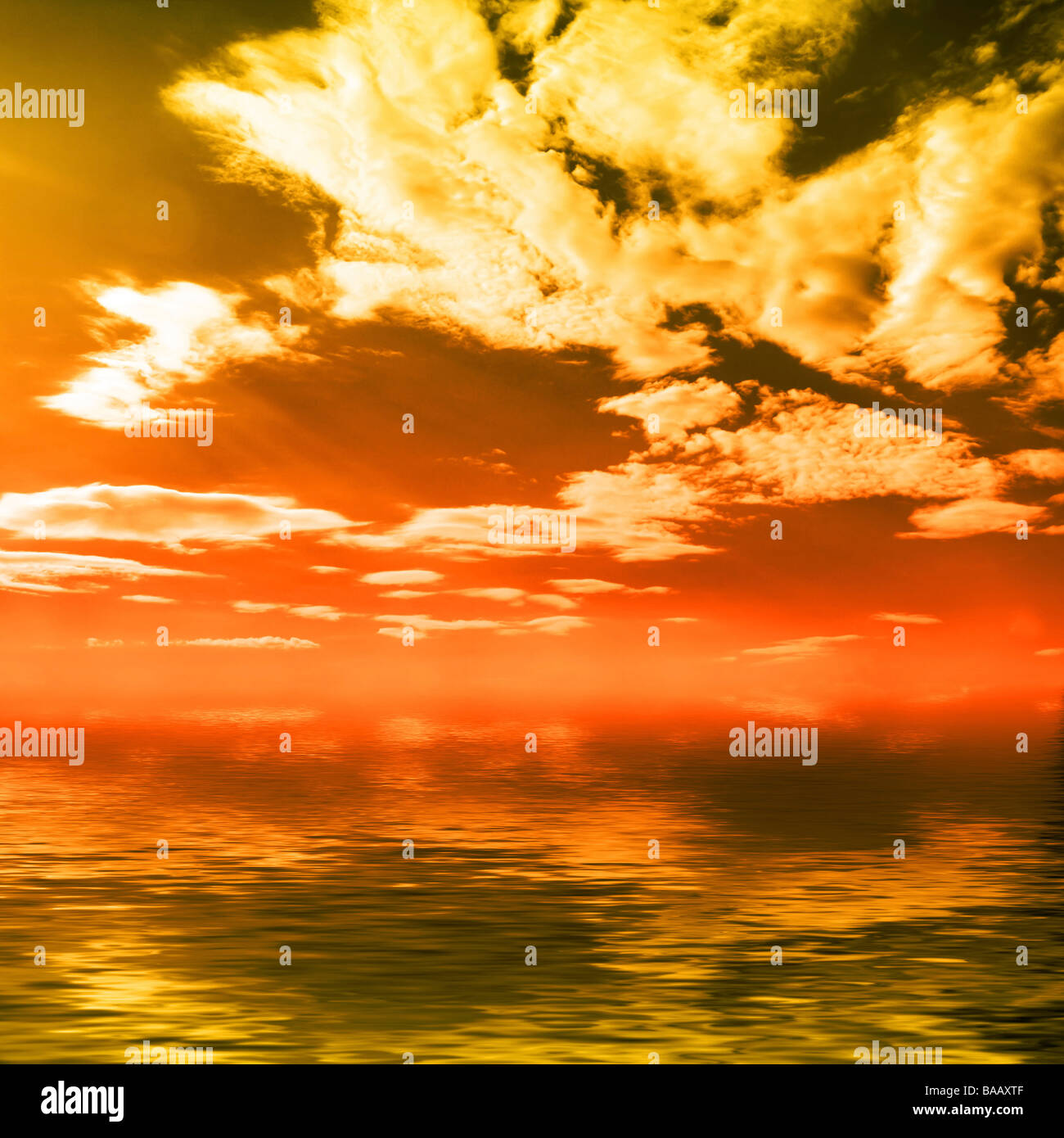 Digital red sky illustration hi-res stock photography and images - Alamy