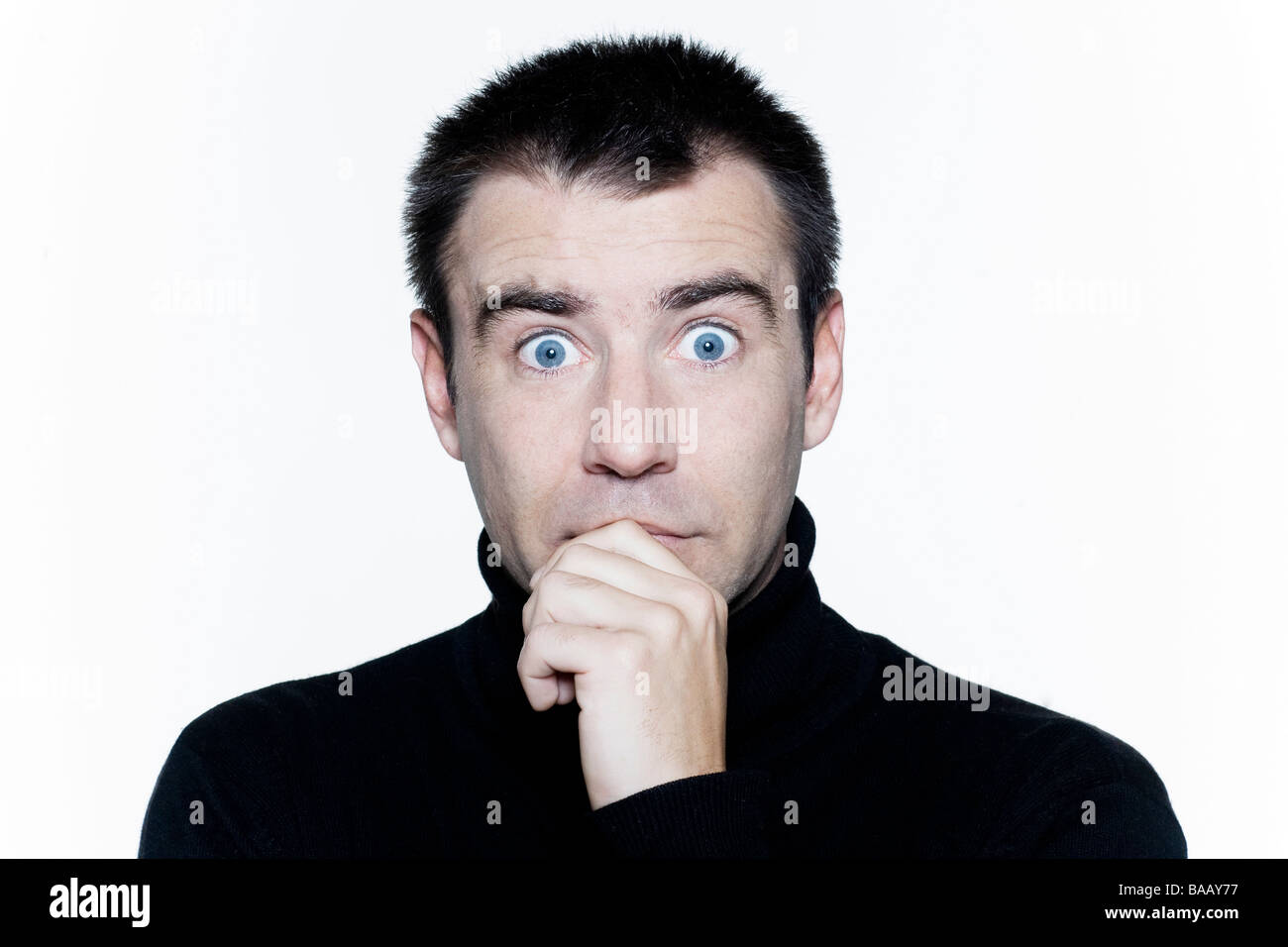 man expressive portrait on isolated white backgroun Stock Photo - Alamy