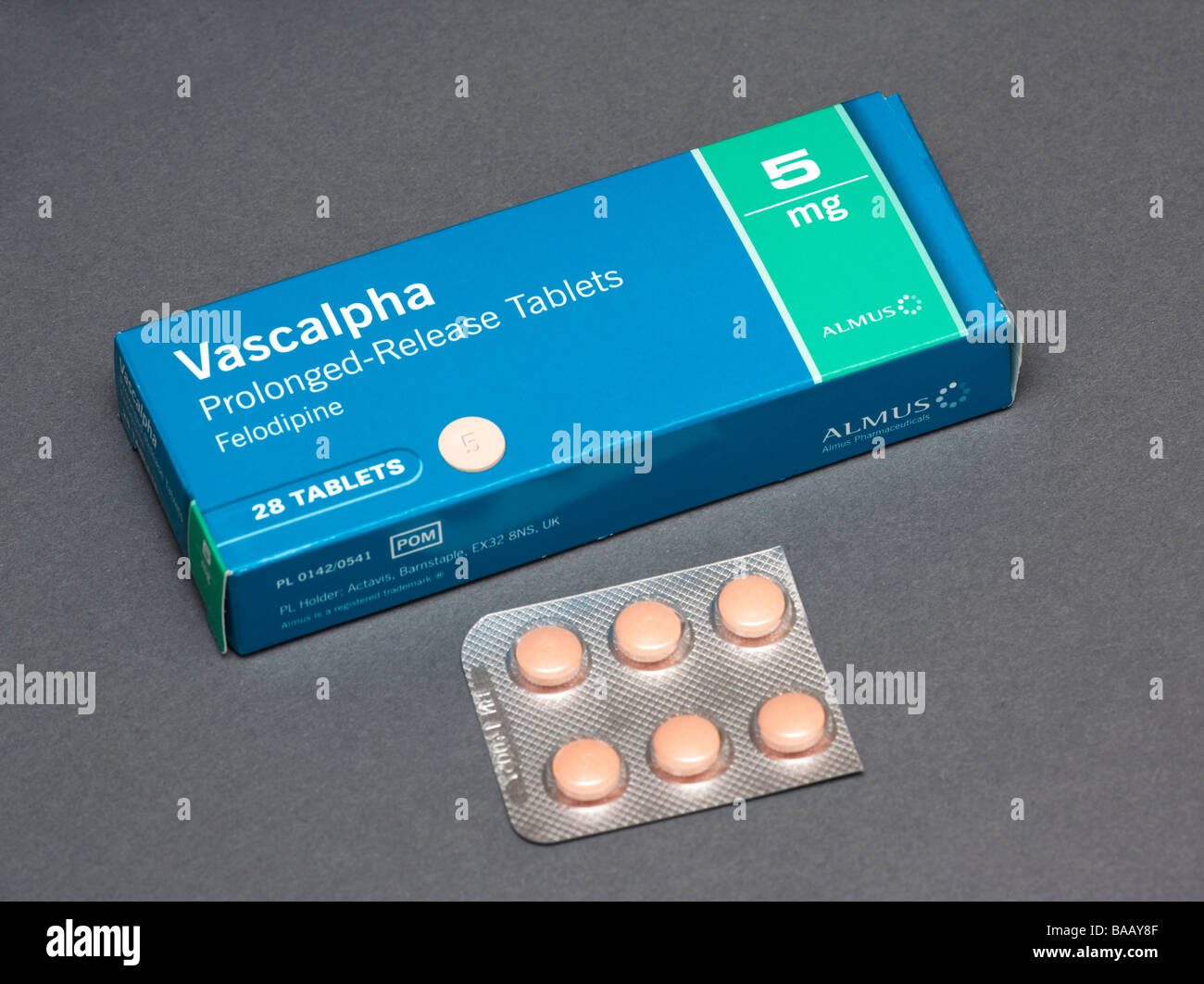 Vascalpha felodipine based tablets Stock Photo - Alamy
