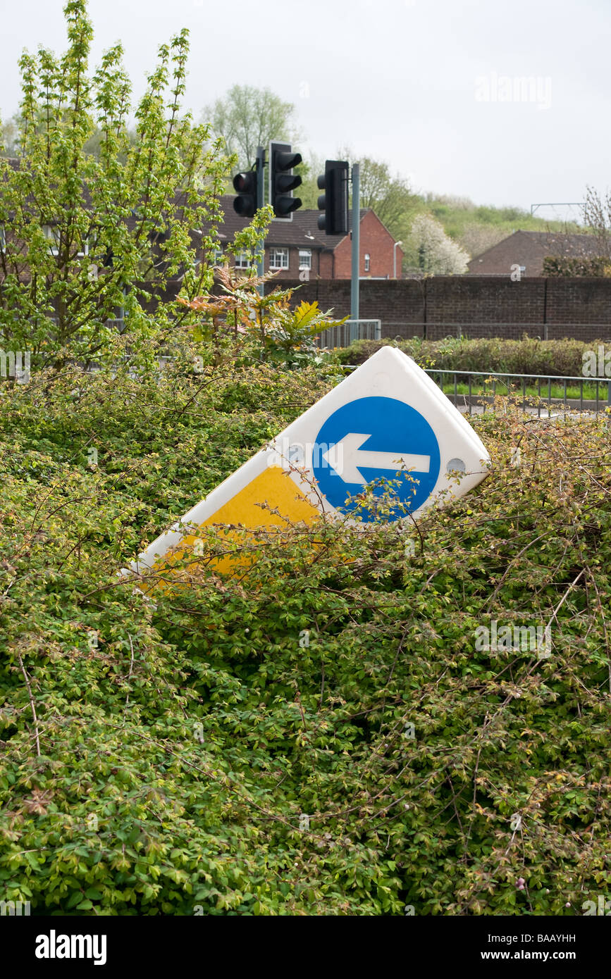 Keep Left Road Traffic Bollard Stock Photos & Keep Left Road Traffic ...